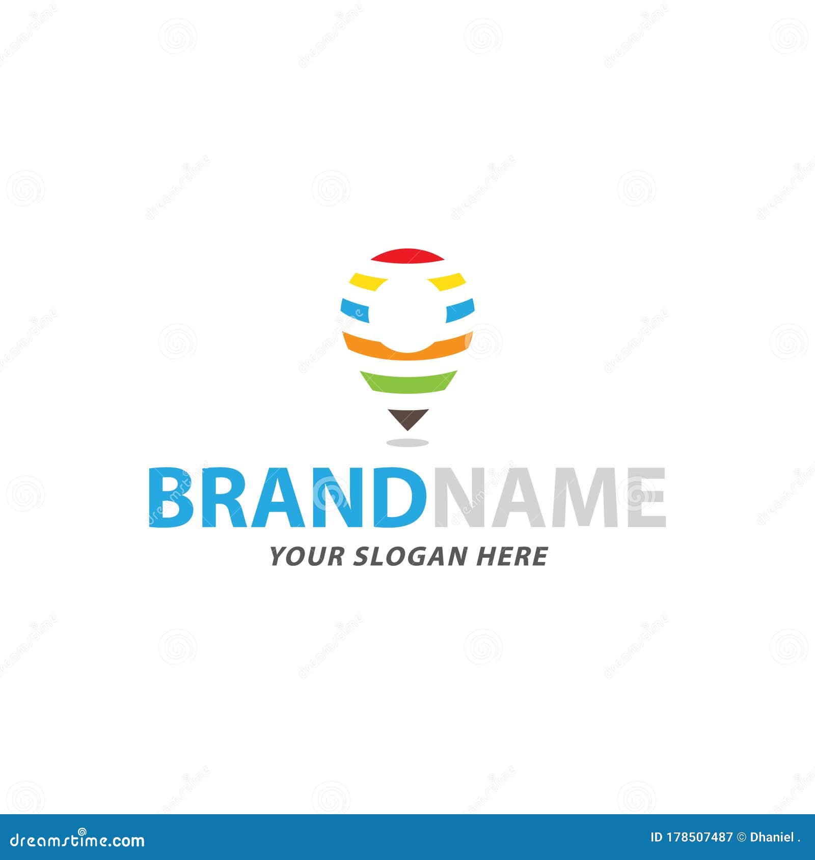Creative and Colorful Drop Point Logo Design, Vector Stock Illustration ...