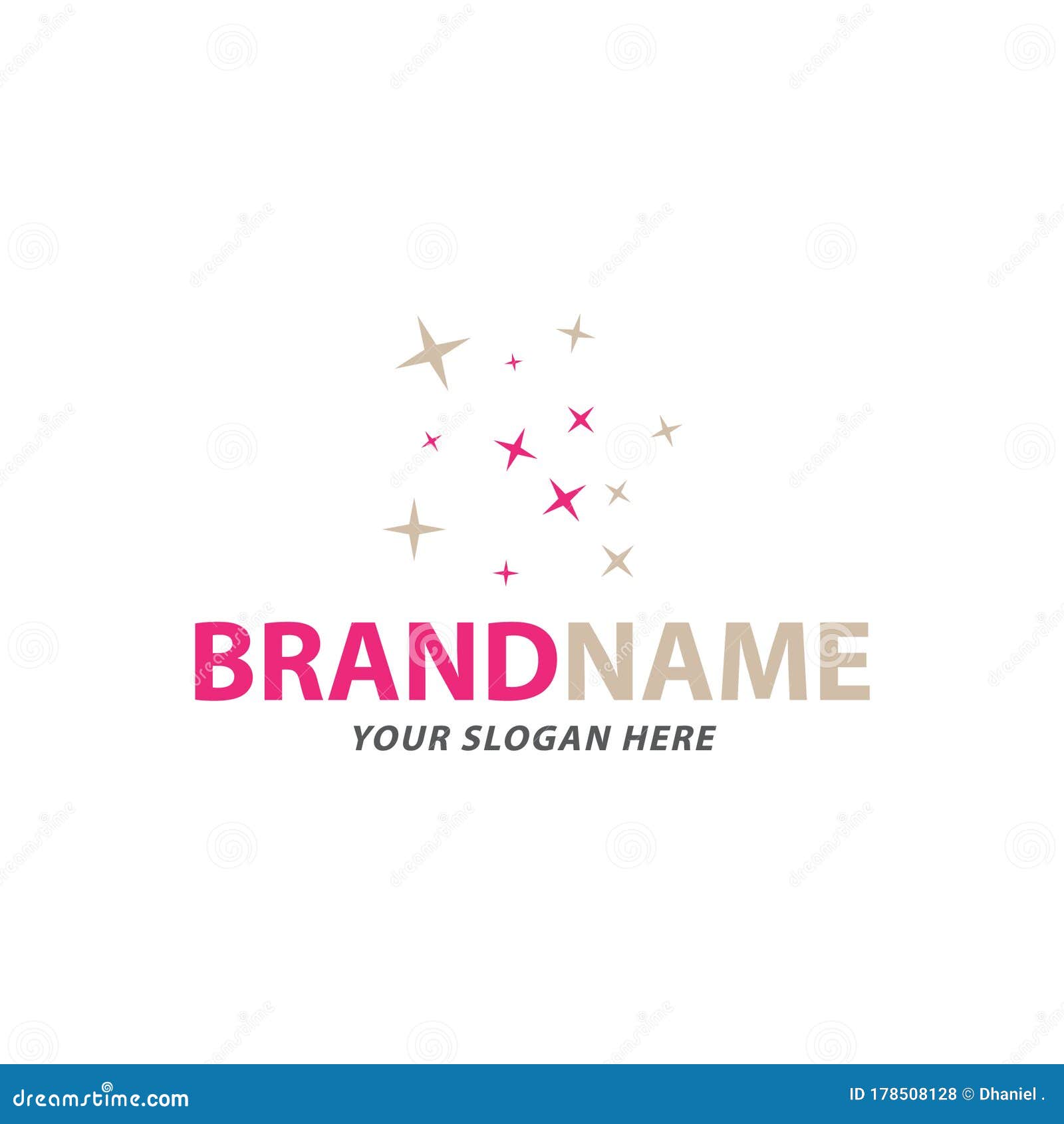 Creative Pink Sparkle Logo Design, Vector Stock Illustration ...