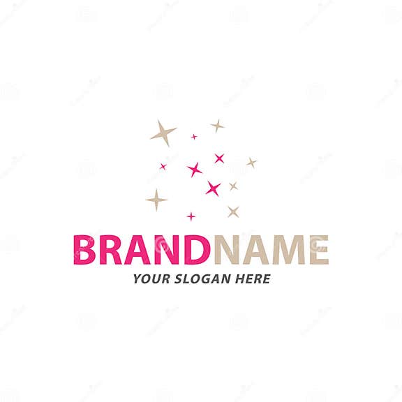 Creative Pink Sparkle Logo Design, Vector Stock Illustration ...
