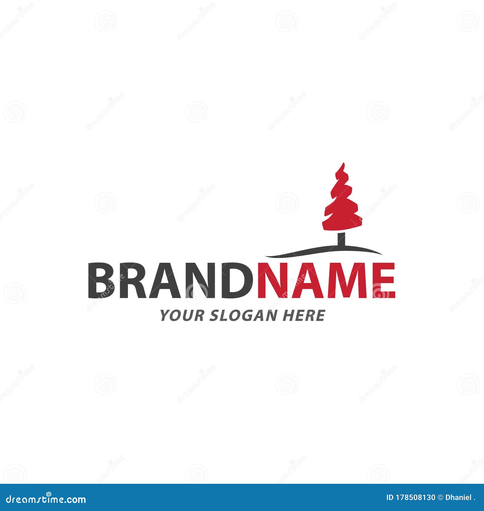 Creative Red Color Tree Logo Design, Vector Stock Vector - Illustration ...