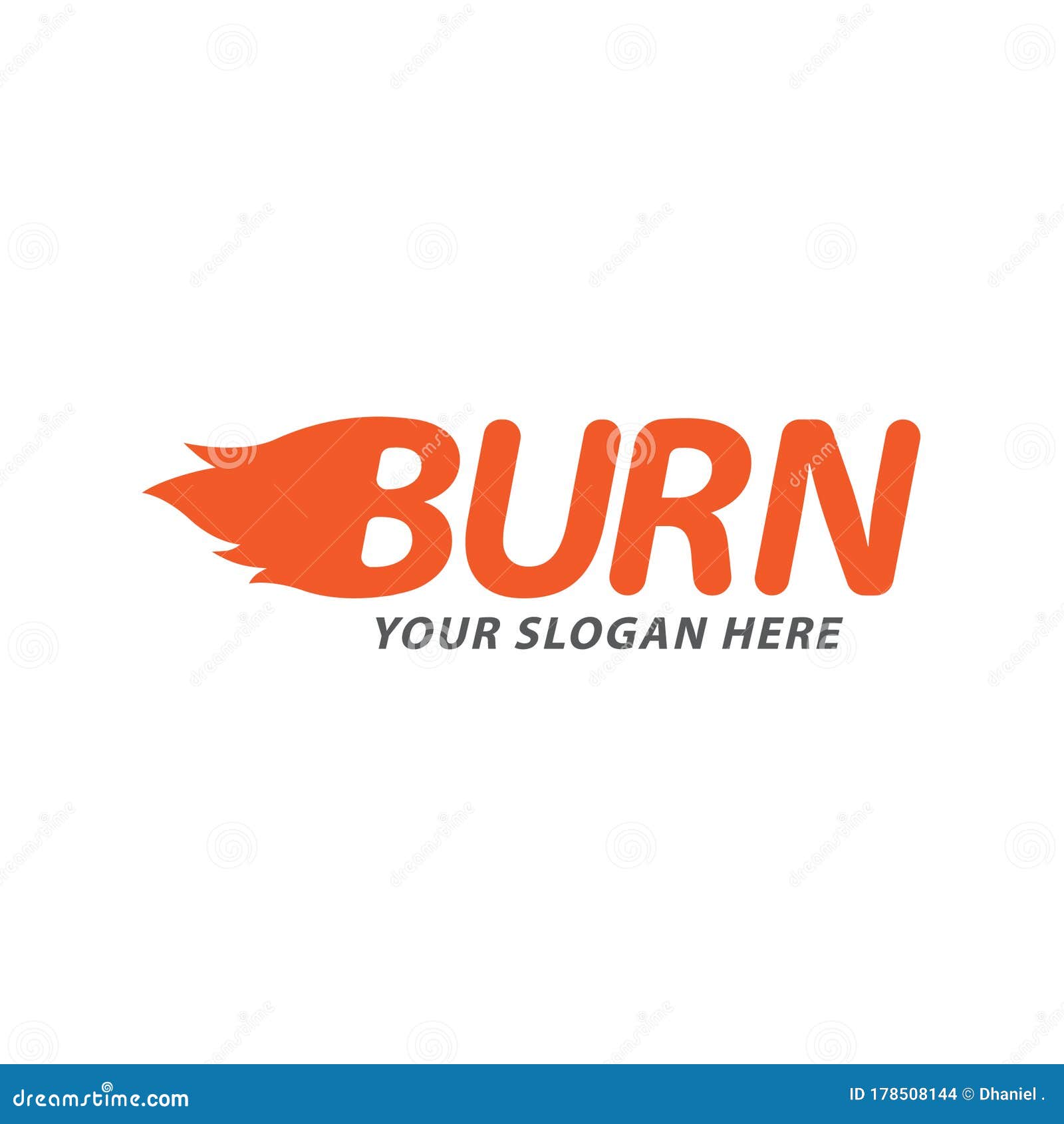 Burn Logo. Vector Creative Logo Of A Flare In Dark Background With ...