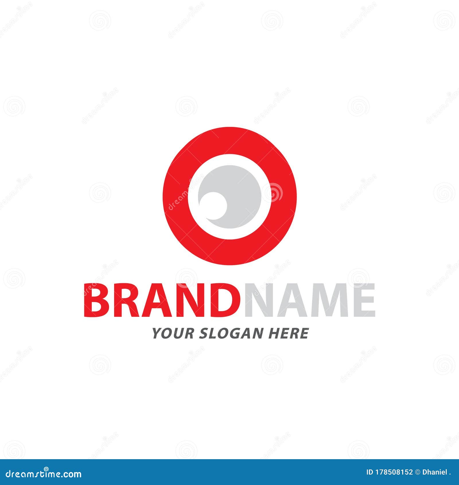 Creative Red Color Lens and Eye Logo Design, Vector Stock Illustration ...