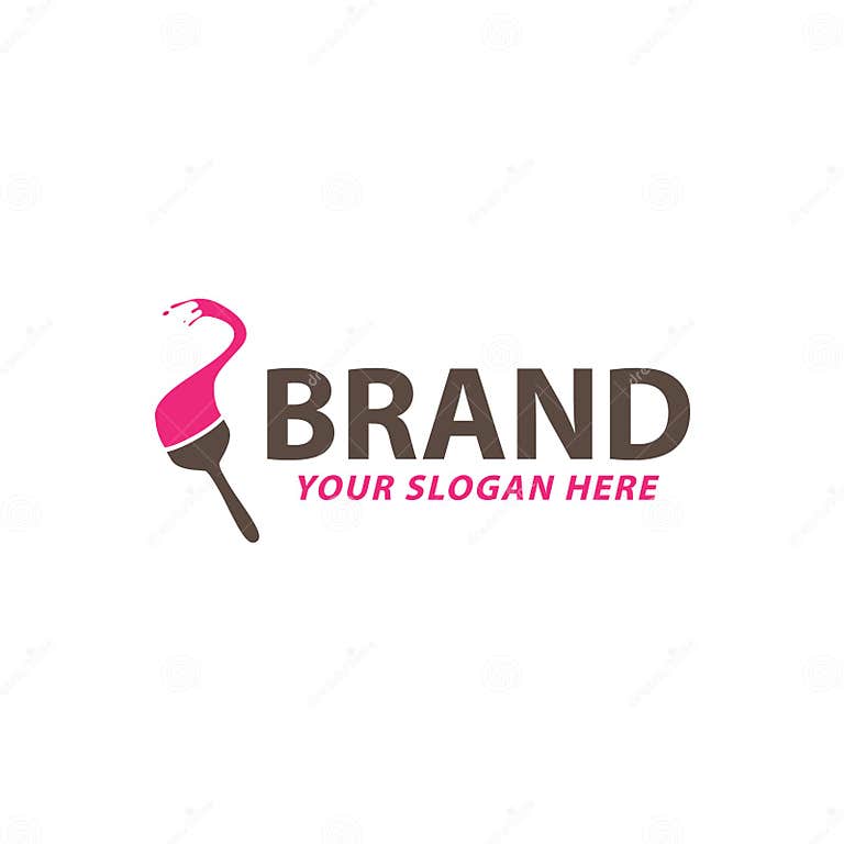Creative and Clean Pink Paint Logo Design, Vector Stock Vector ...