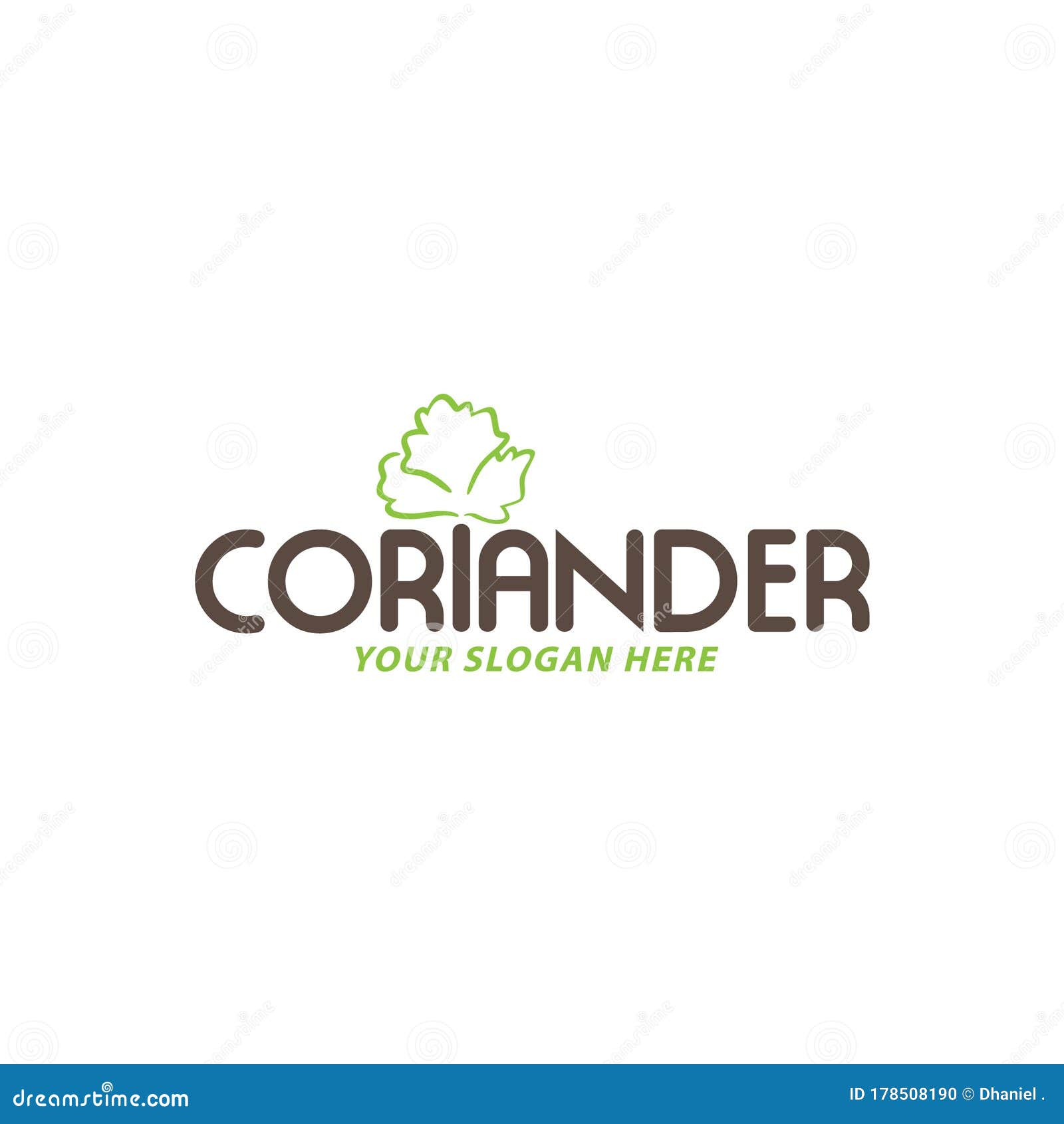 Creative and Fresh Coriander Logo Design, Vector Stock Illustration ...