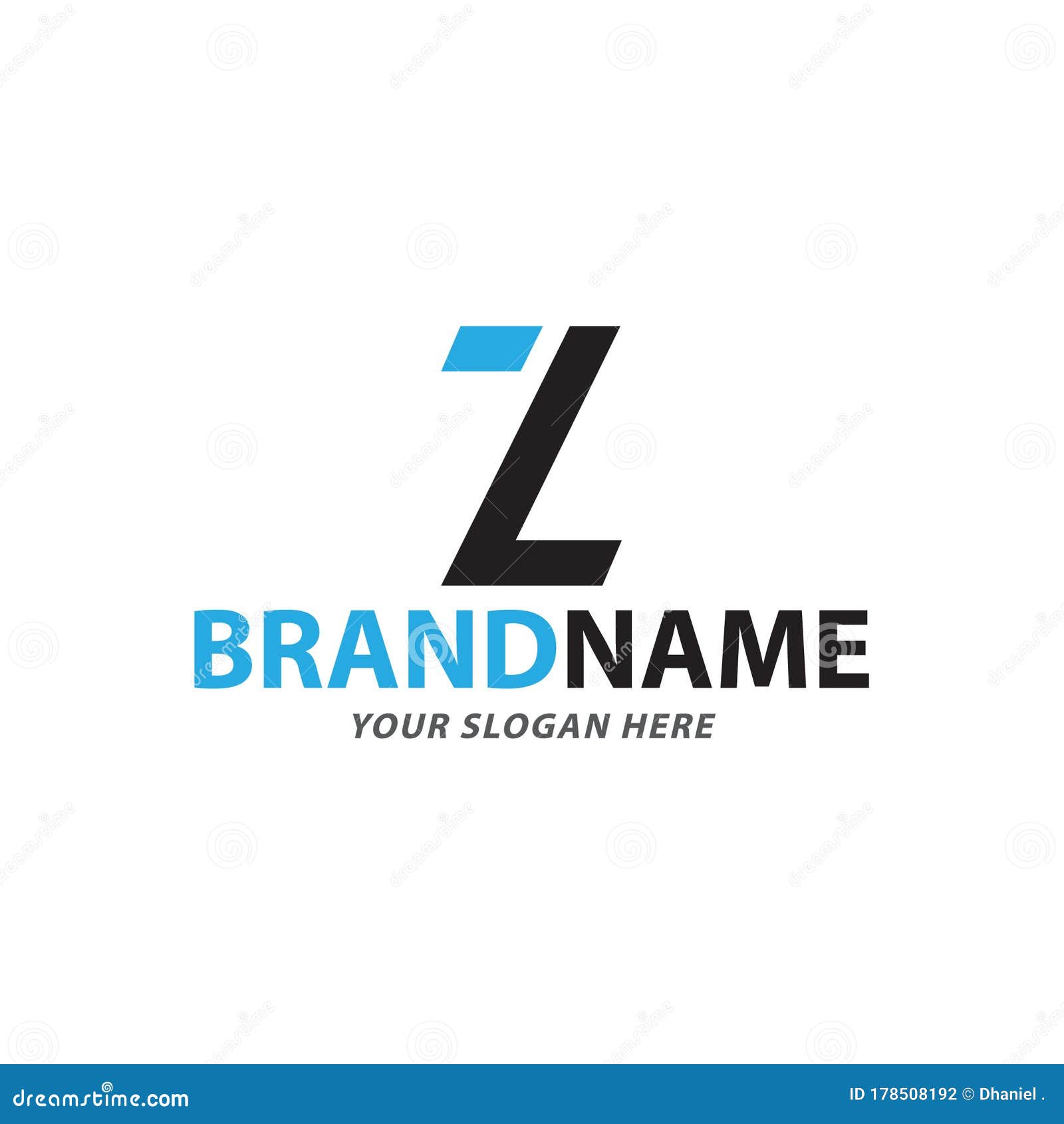 Creative Blue Letter Z Logo Design, Vector Stock Illustration ...
