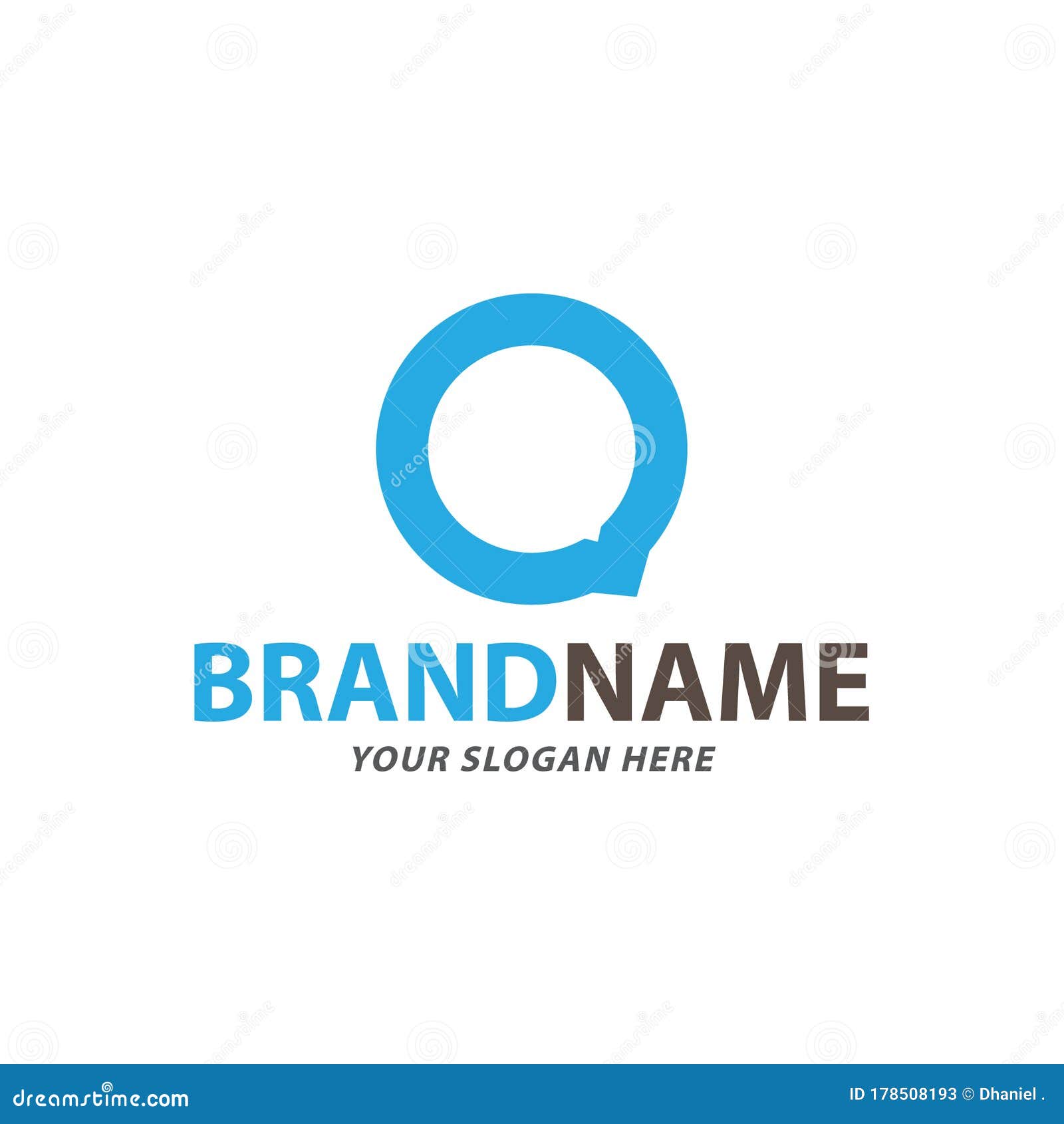 Creative Blue Chat Logo Design, Vector Stock Illustration ...