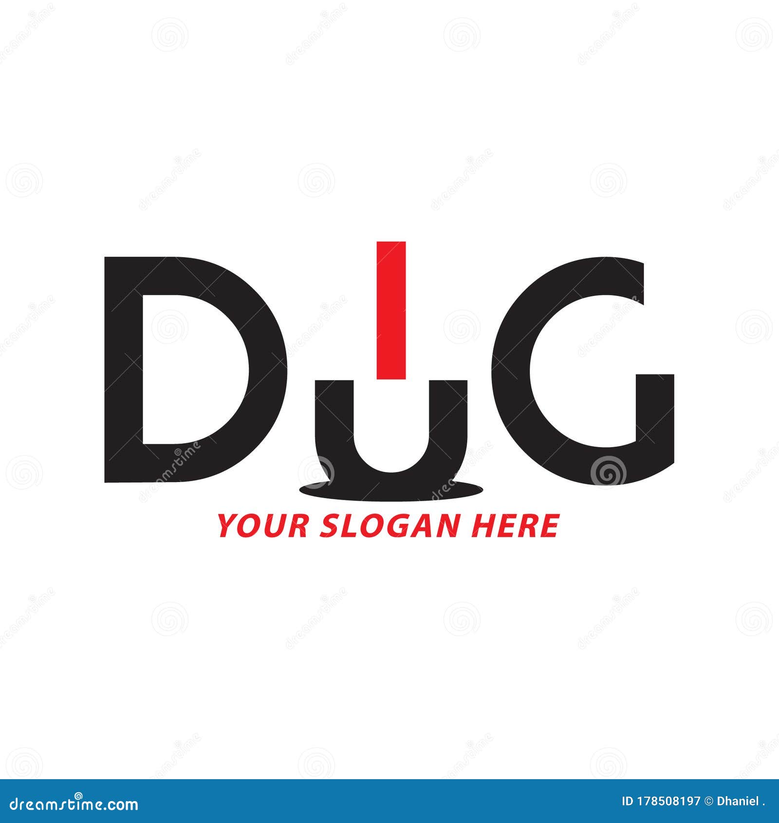 Creative Red Dug Logo Design, Vector Stock Illustration - Illustration ...