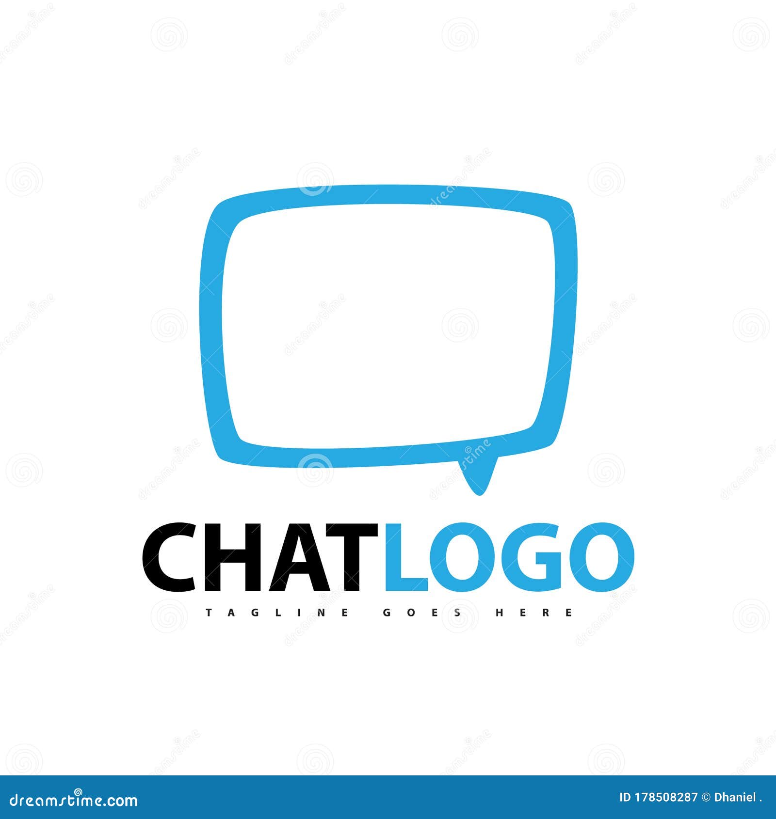 Creative Blue Chat Box Logo Design, Vector Stock Vector - Illustration ...