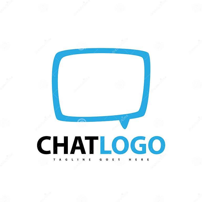Creative Blue Chat Box Logo Design, Vector Stock Vector - Illustration ...