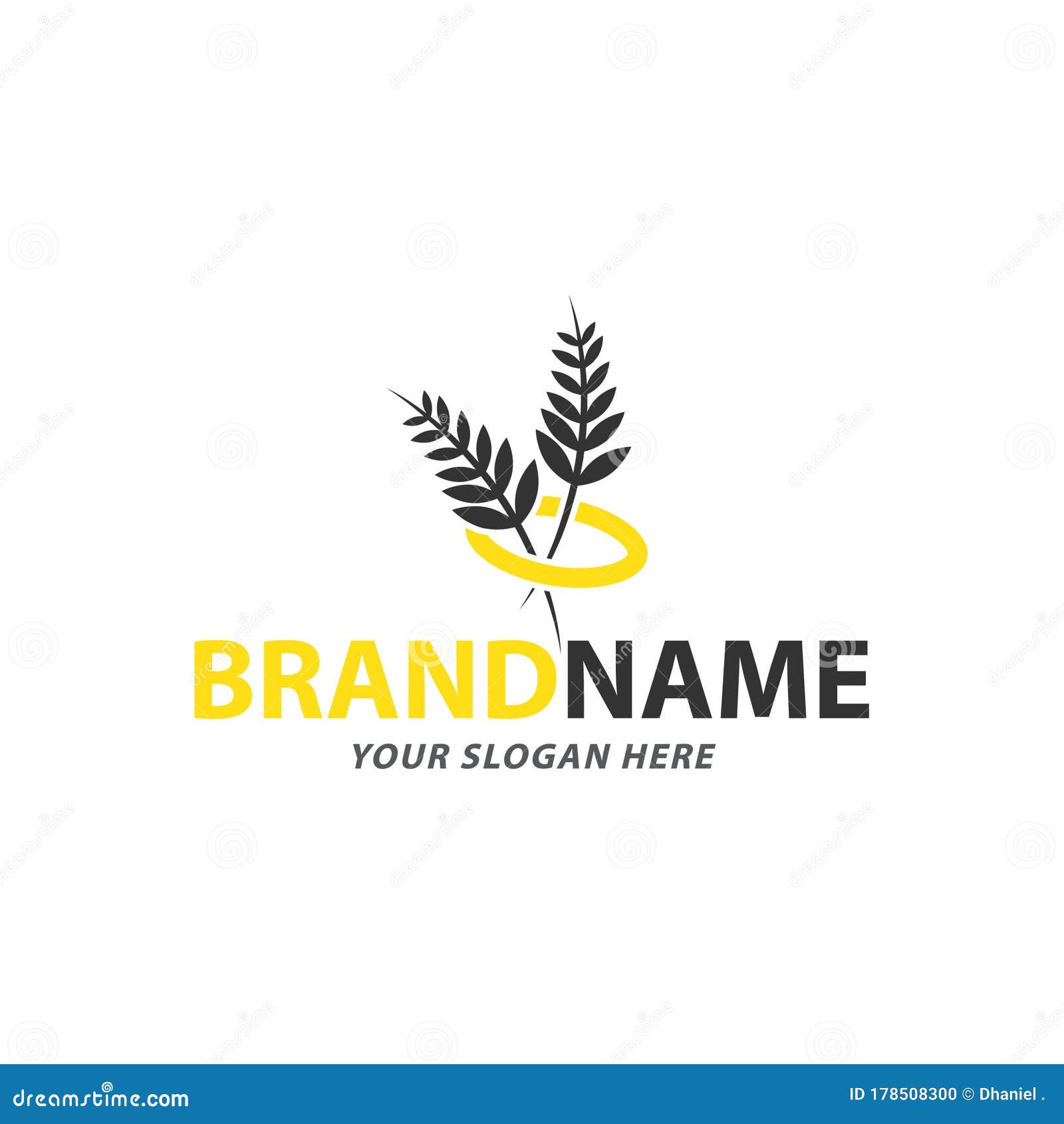 Creative Natural Paddy Logo Design, Vector Stock Vector - Illustration ...