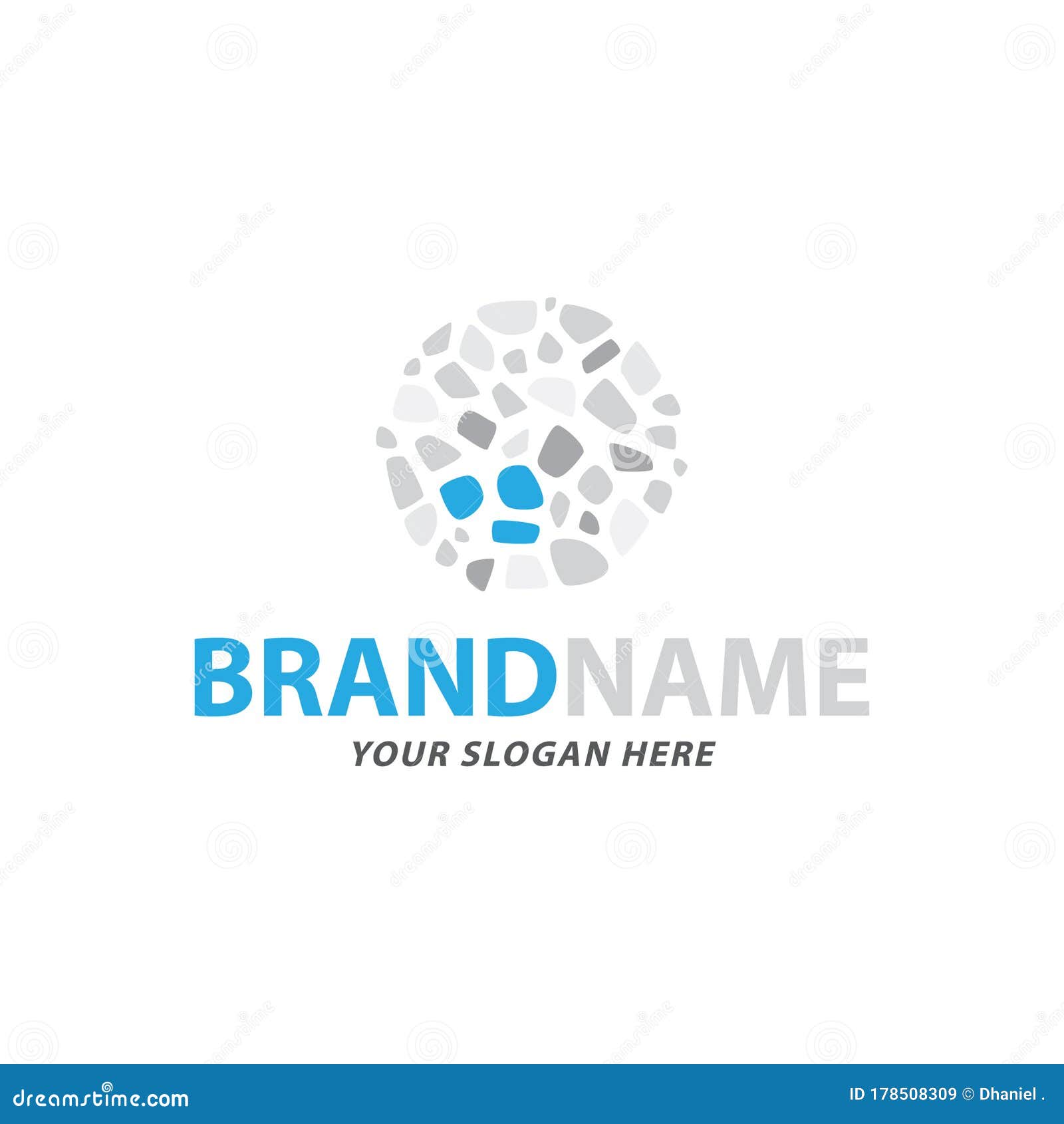 Creative Blue Little Rock Logo Design, Vector Stock Vector ...