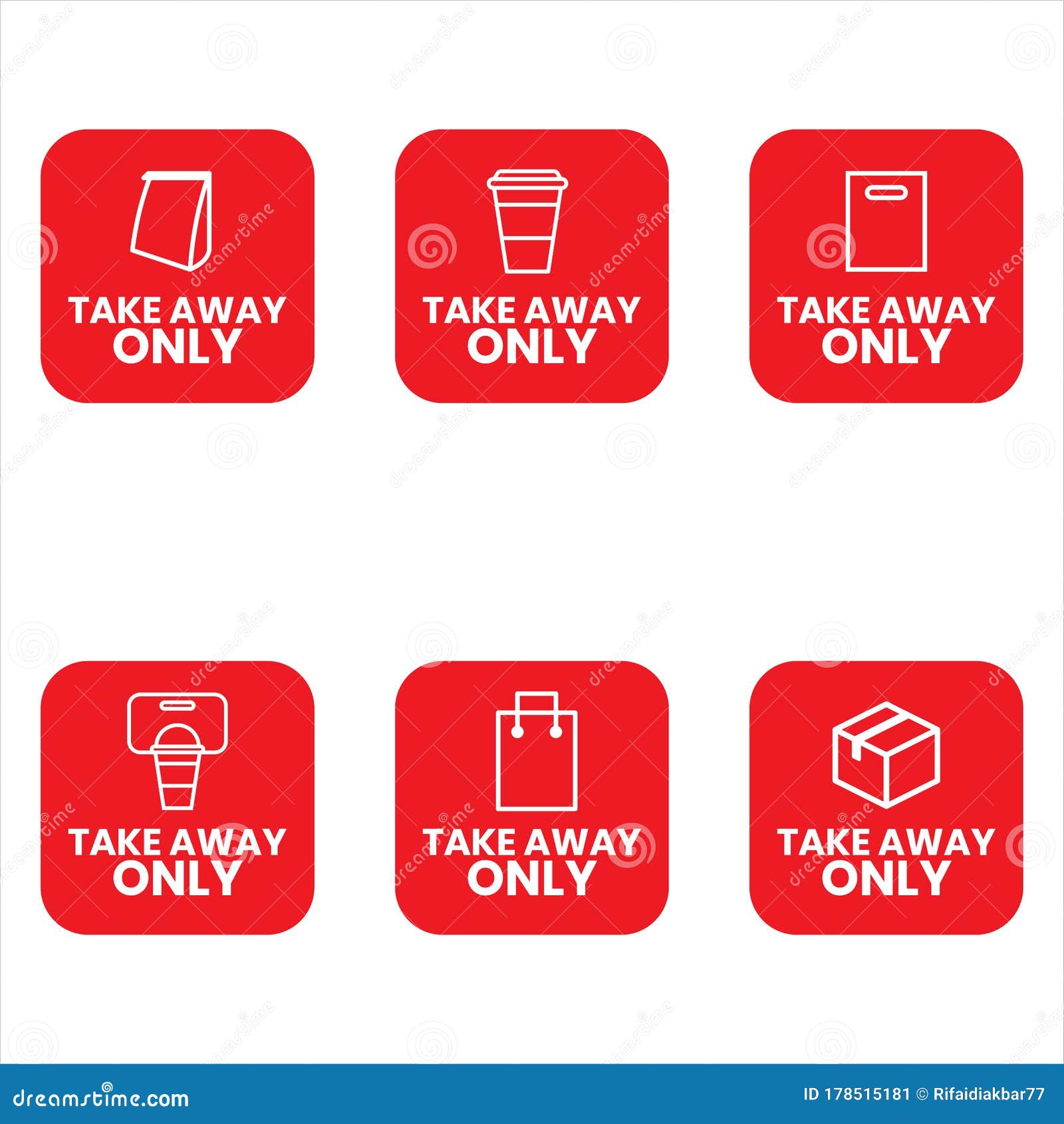 Take Away only Sign 2 stock vector. Illustration of vector - 178515181
