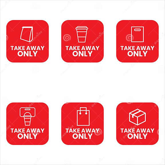 Take Away only Sign 2 stock vector. Illustration of vector - 178515181