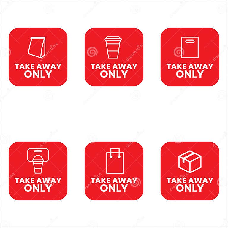Take Away only Sign 2 stock vector. Illustration of vector - 178515181