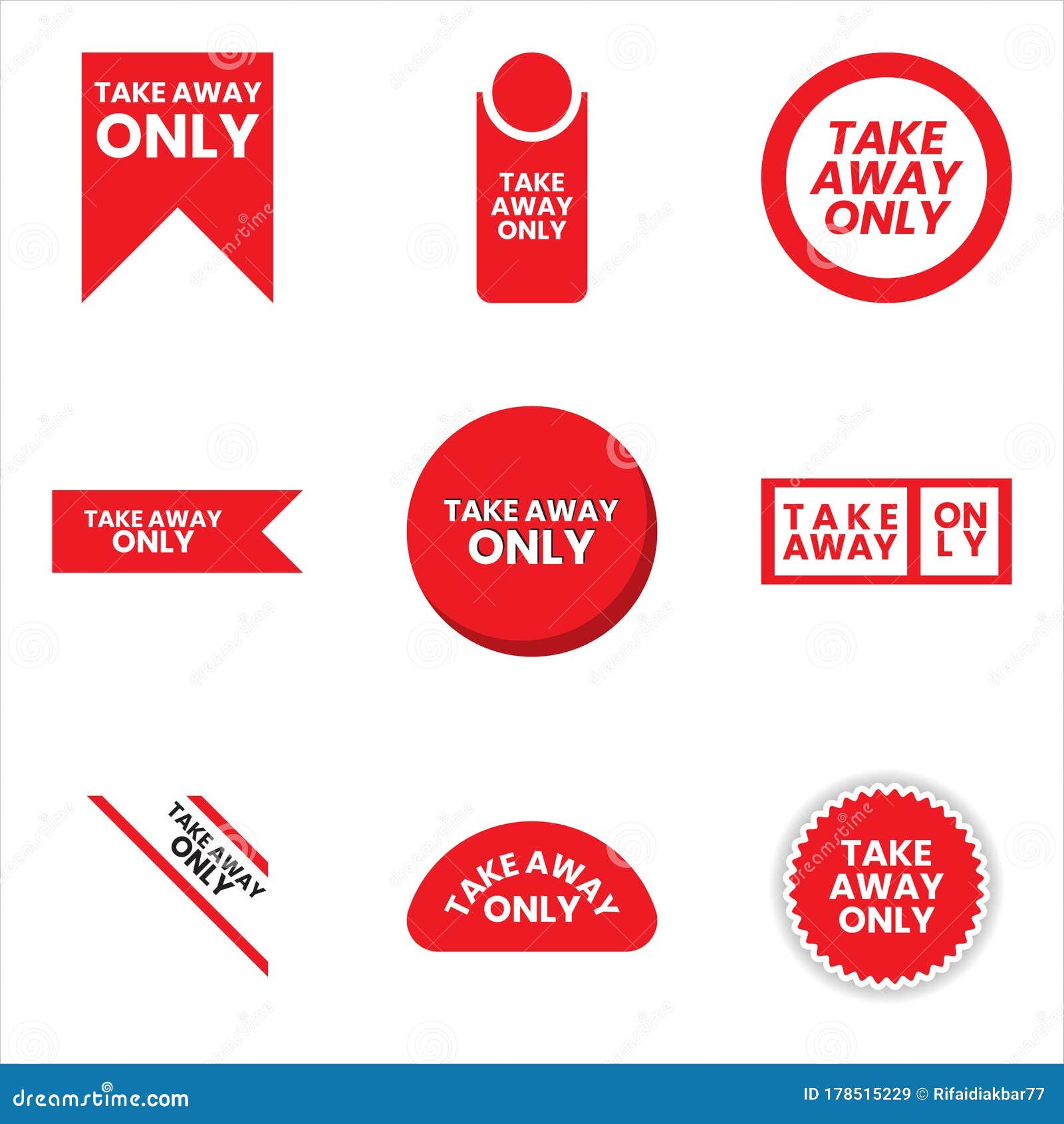 Take away only sign 1 stock vector. Illustration of design - 178515229