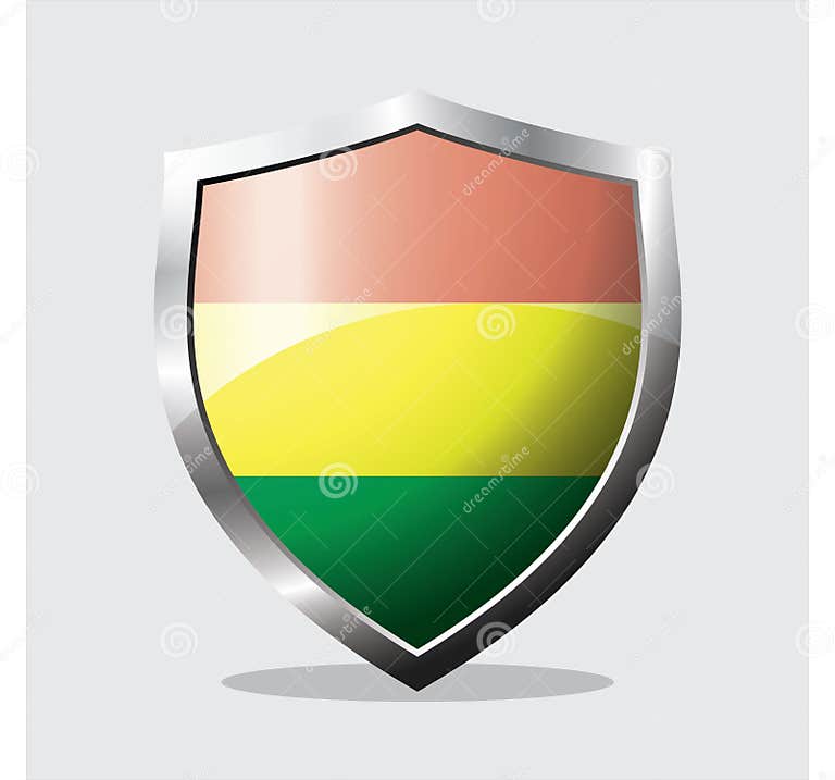 Bolivia State Flag Shield Icon Stock Vector - Illustration of green ...