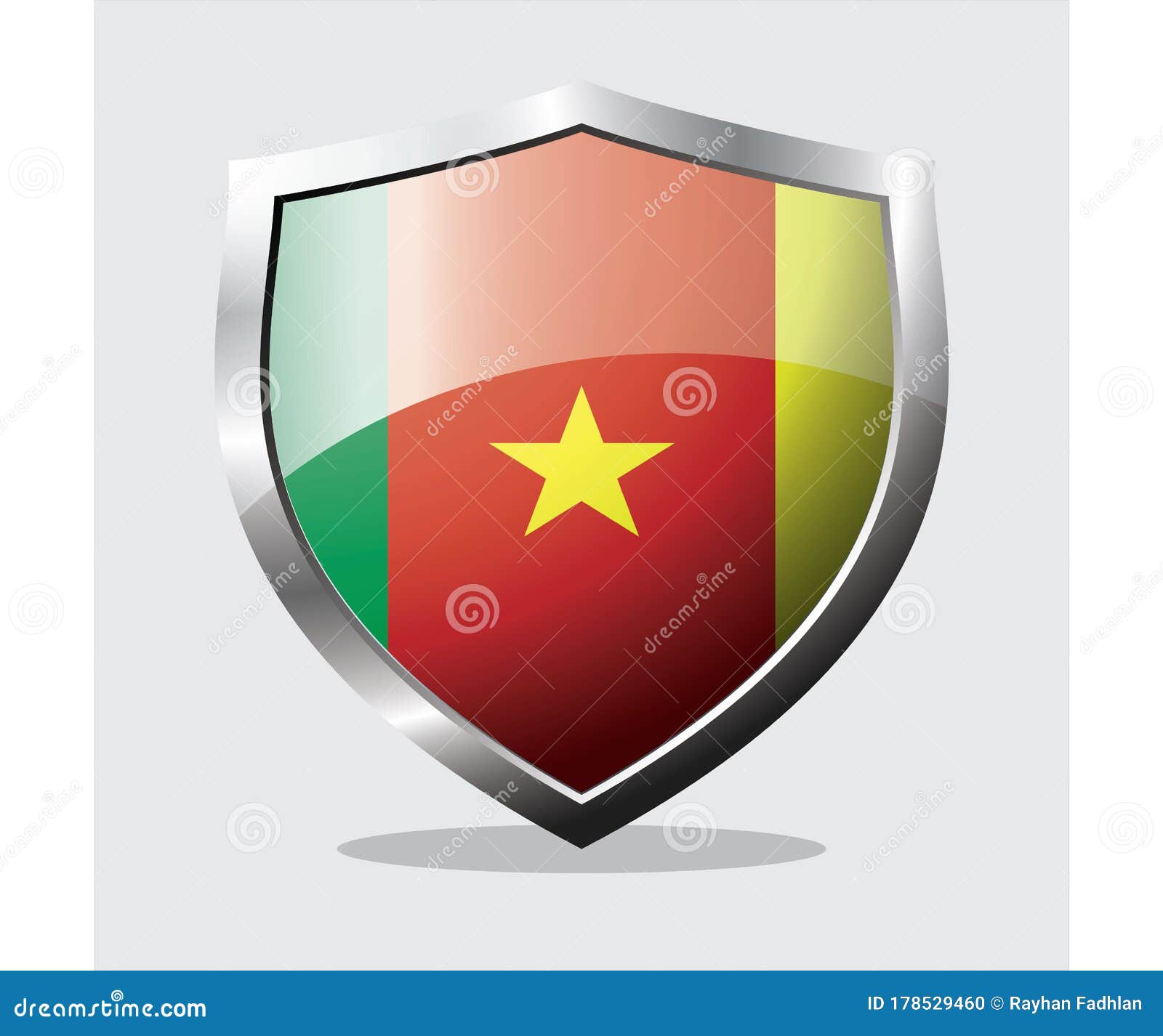 Cameroon Country Flag Shield Icon Stock Vector - Illustration of ...