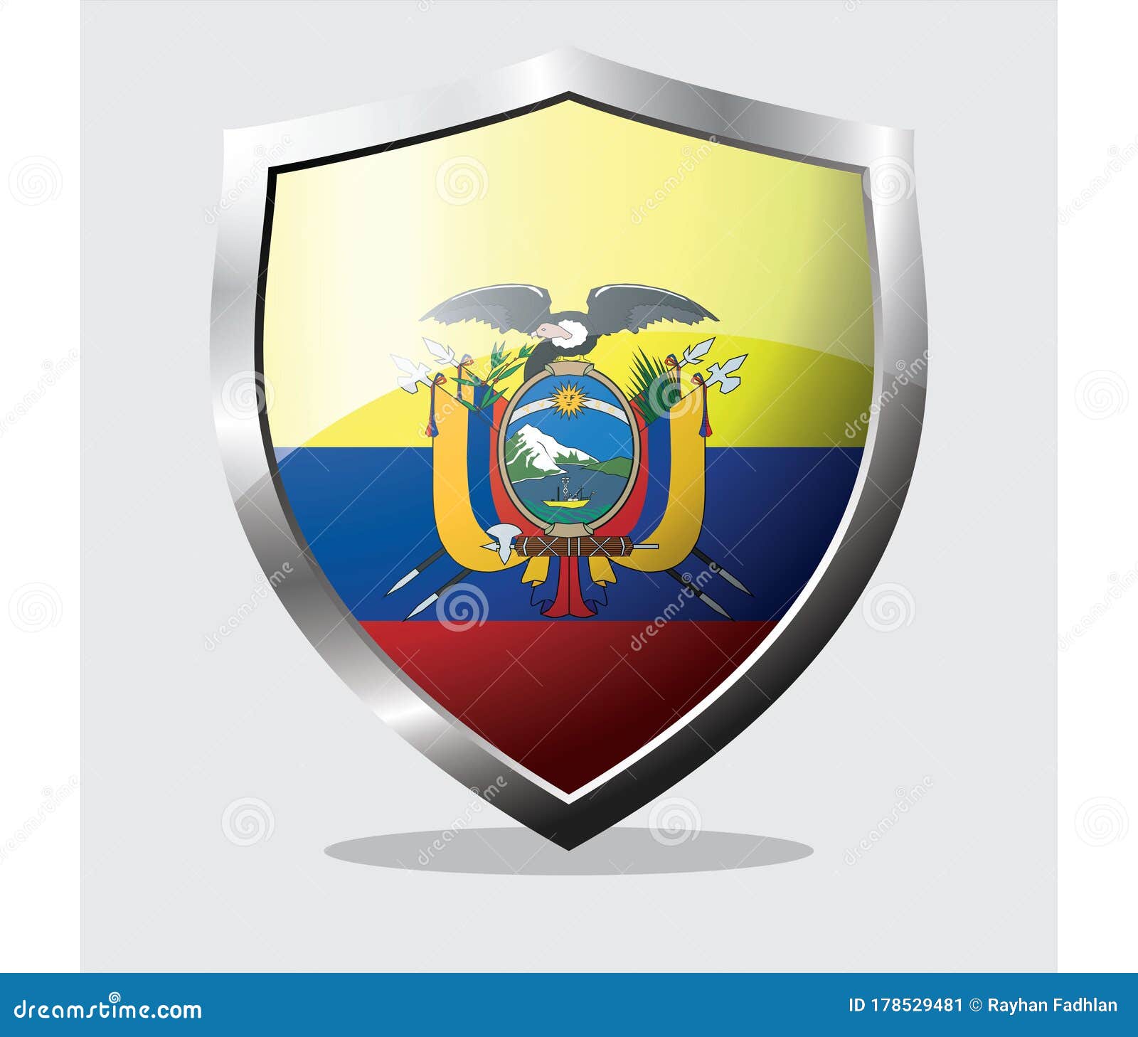 Shield of the Ecuadorian Country Flag Stock Vector - Illustration of element, continent: 178529481