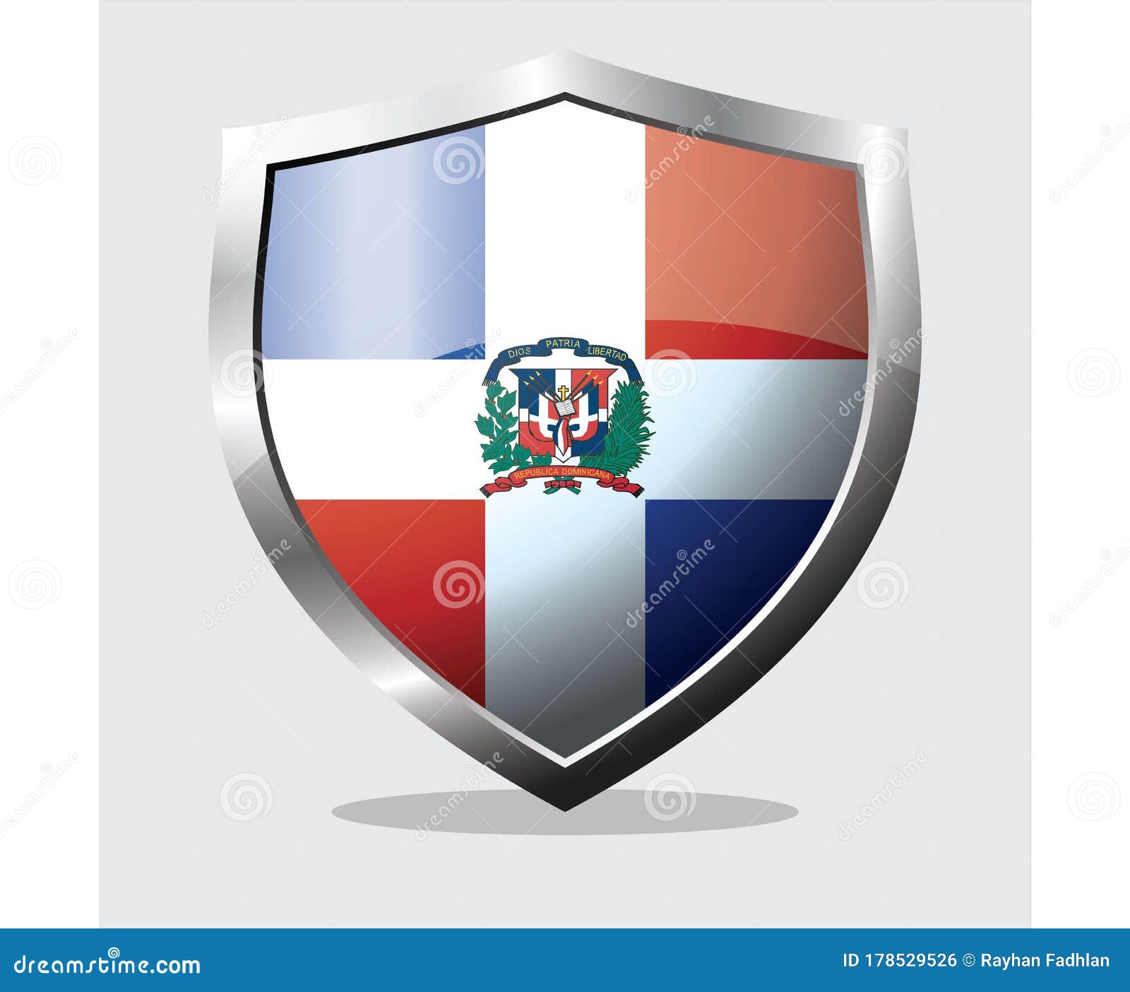 Dominican Republic Country Flag Shield Icon Stock Vector - Illustration ...