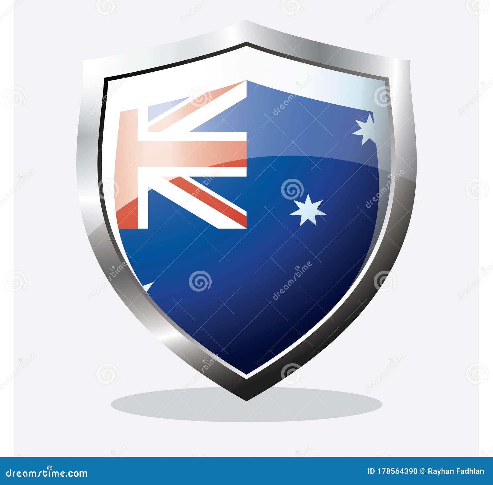 Australia`s Country Flag Shield Icon Stock Vector - Illustration of ...