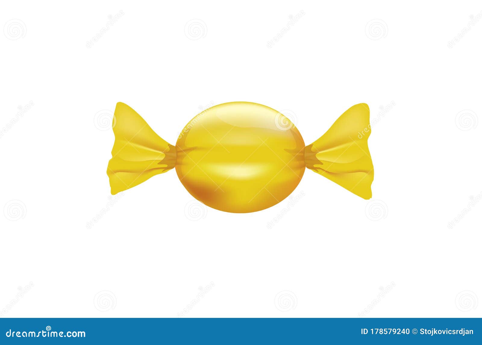 Yellow candy bonbon stock vector. Illustration of cane - 178579240