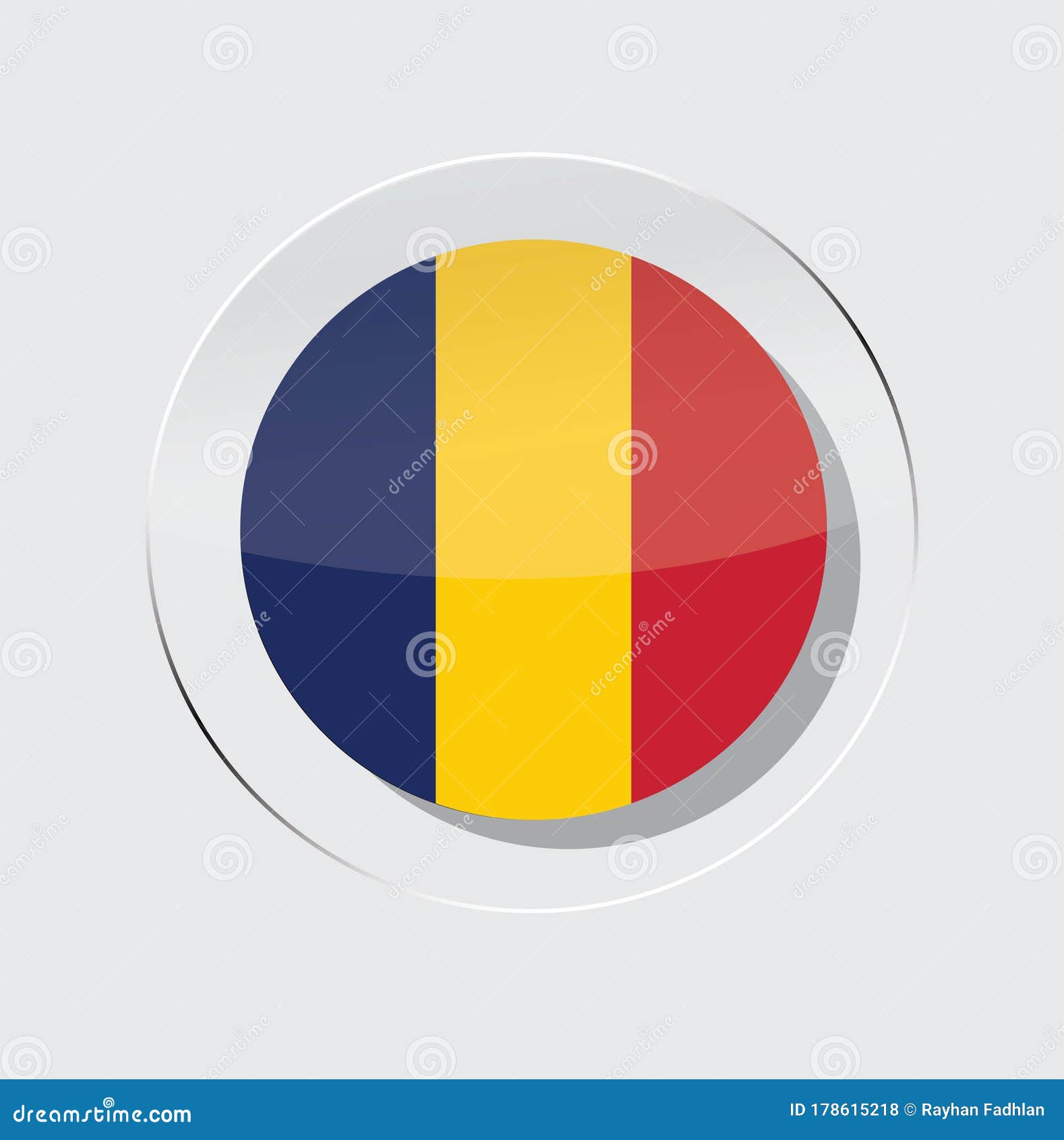 Circle Icon Vector Illustration of Country Flag of Romania Stock Vector ...