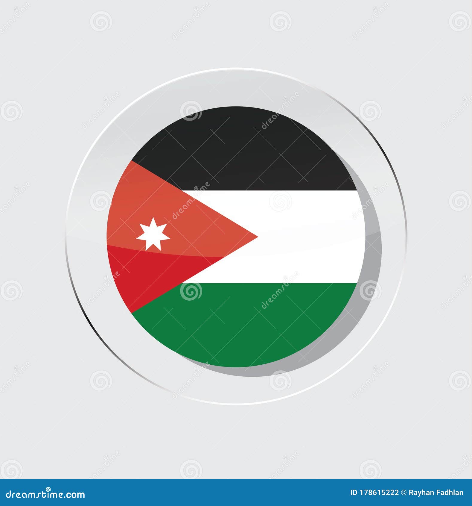 Jordan Country Flag Circle Icon Vector Illustration Stock Vector ...