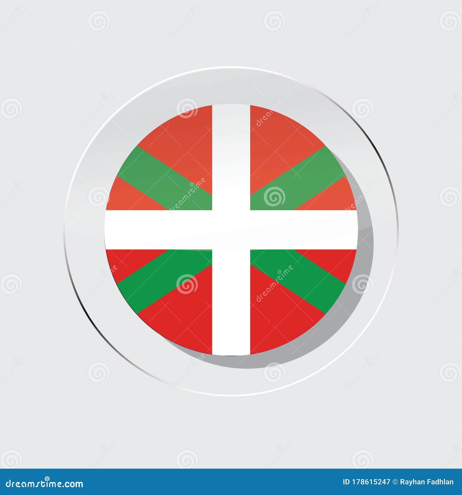 Circle Flag of Basque Country Flag Vector Illustration Stock Vector ...