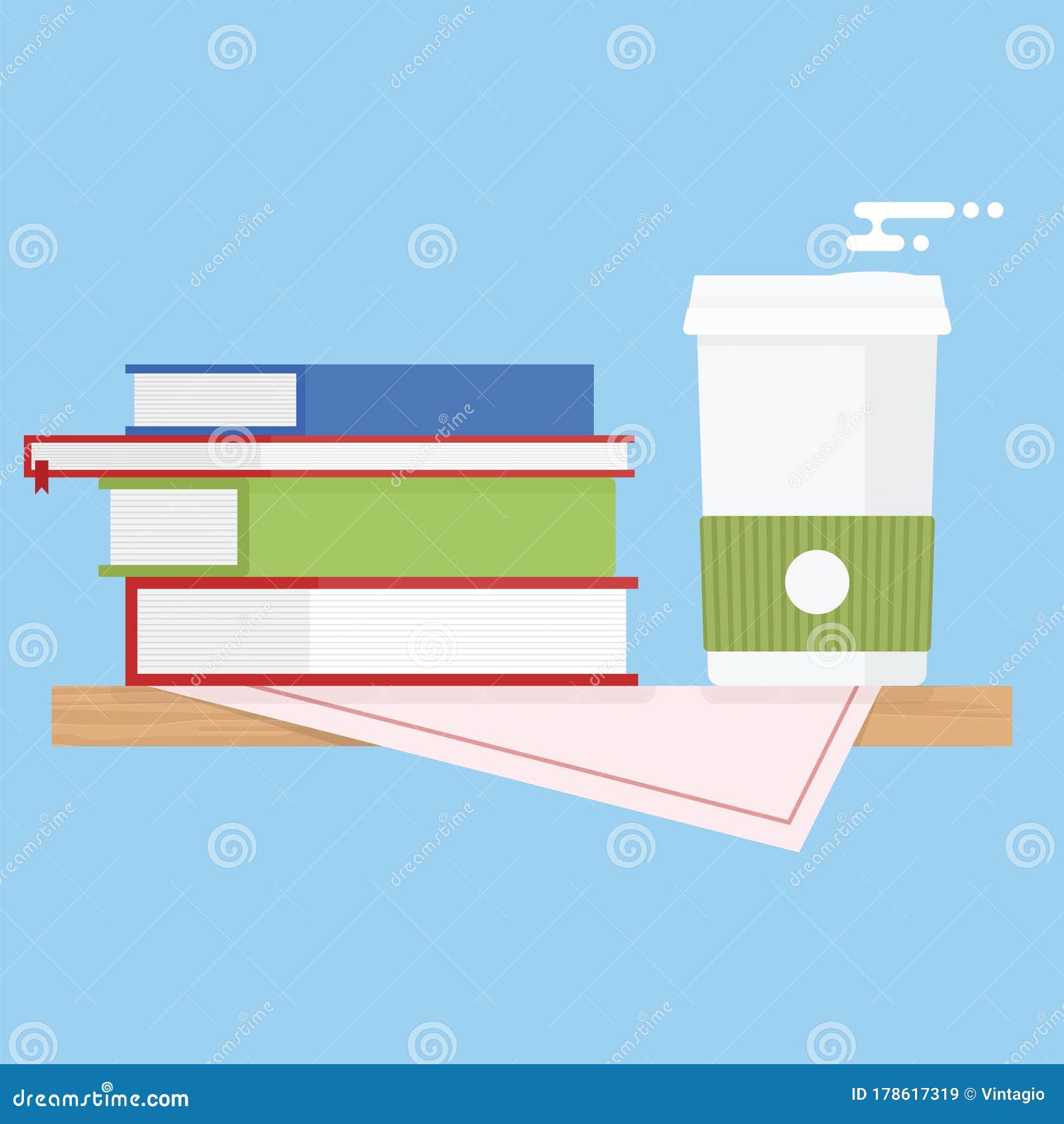 Book in table stock vector. Illustration of blue, table - 178617319