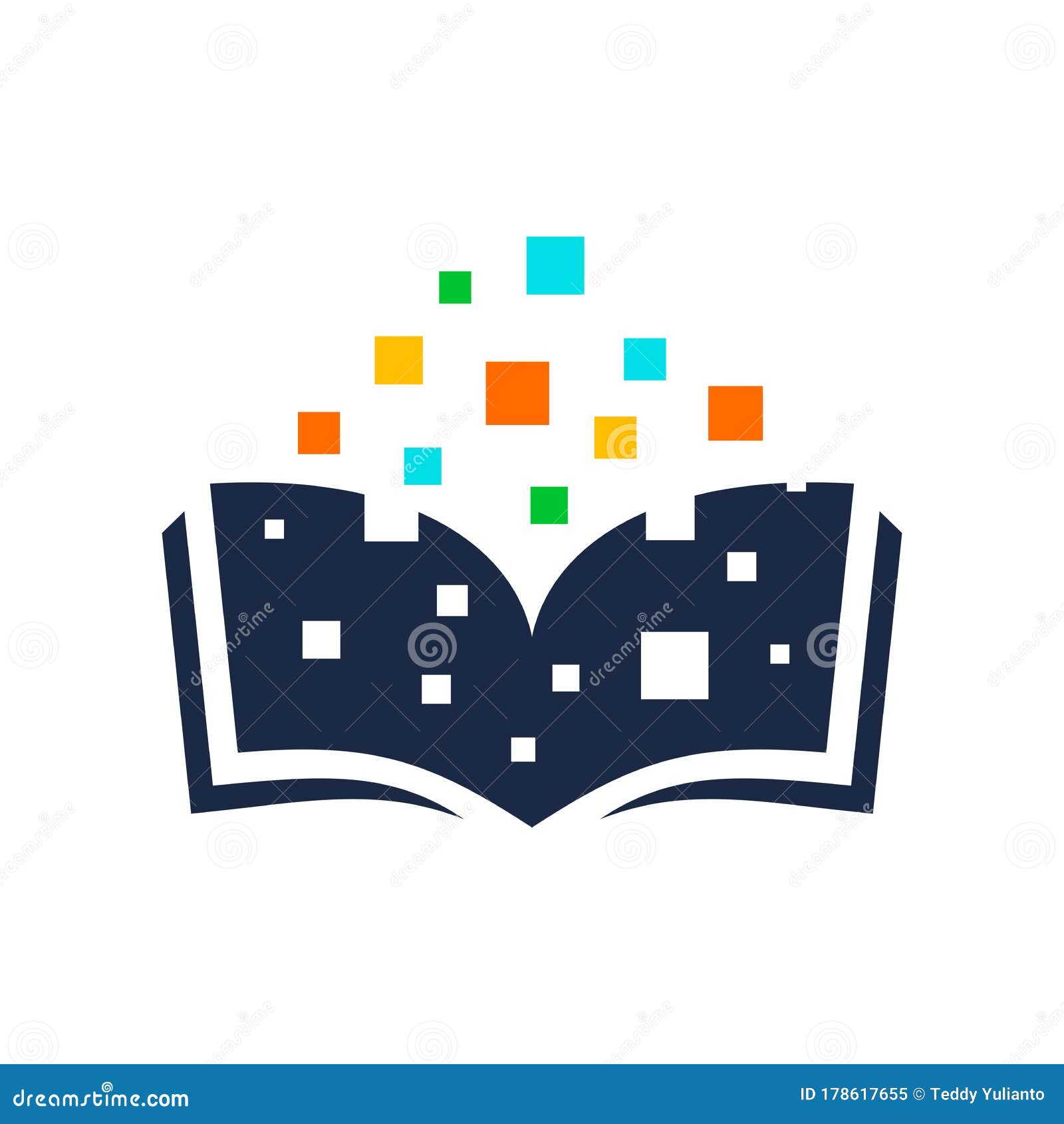 Colorful book data logo stock vector. Illustration of flat - 178617655