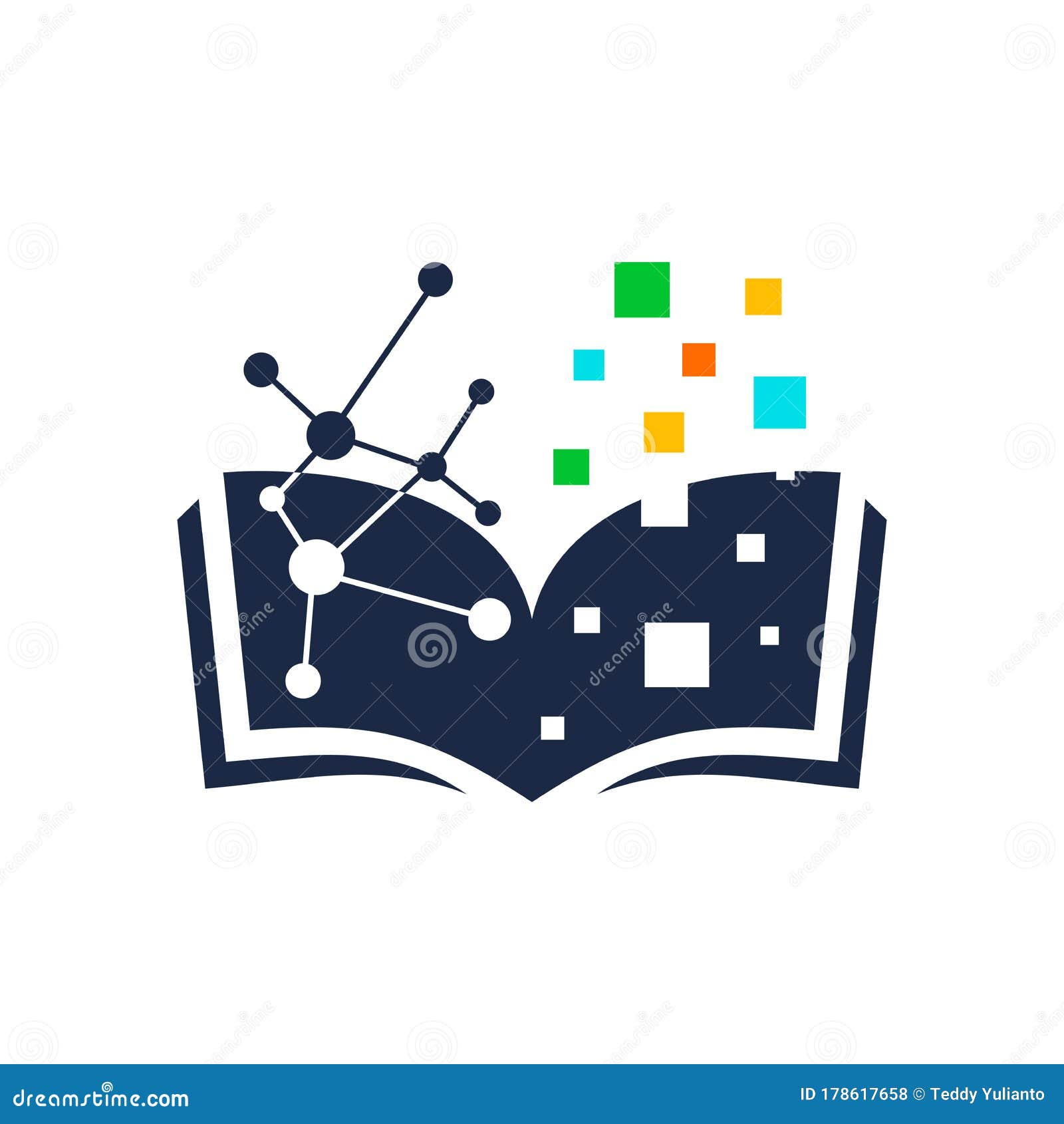 Colorful book data logo stock vector. Illustration of folder - 178617658