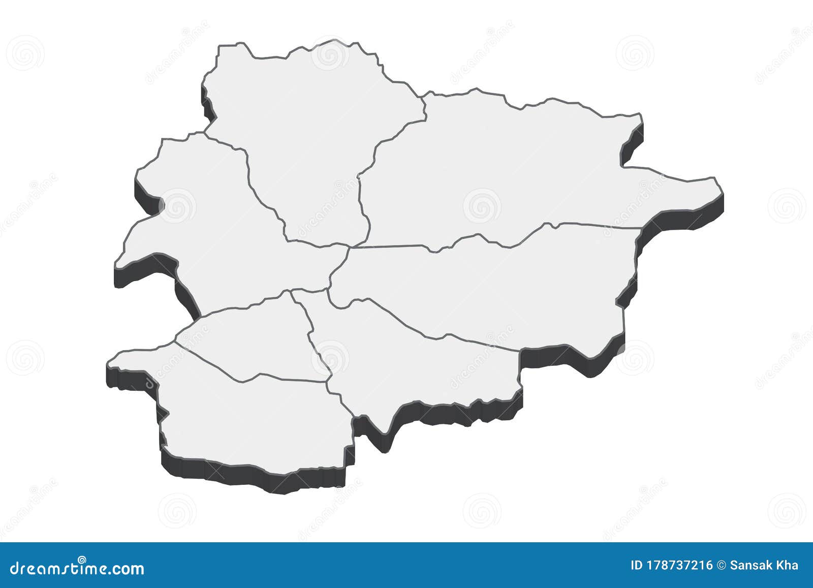 Blank Map Of Andorra. High Quality Map Parishes Of Andorra On ...