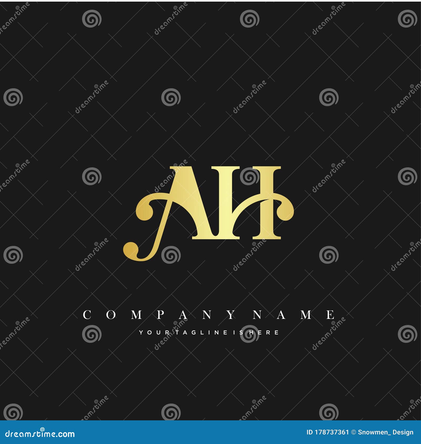 Initial Letter AH Logo Template Design Stock Vector - Illustration of ...