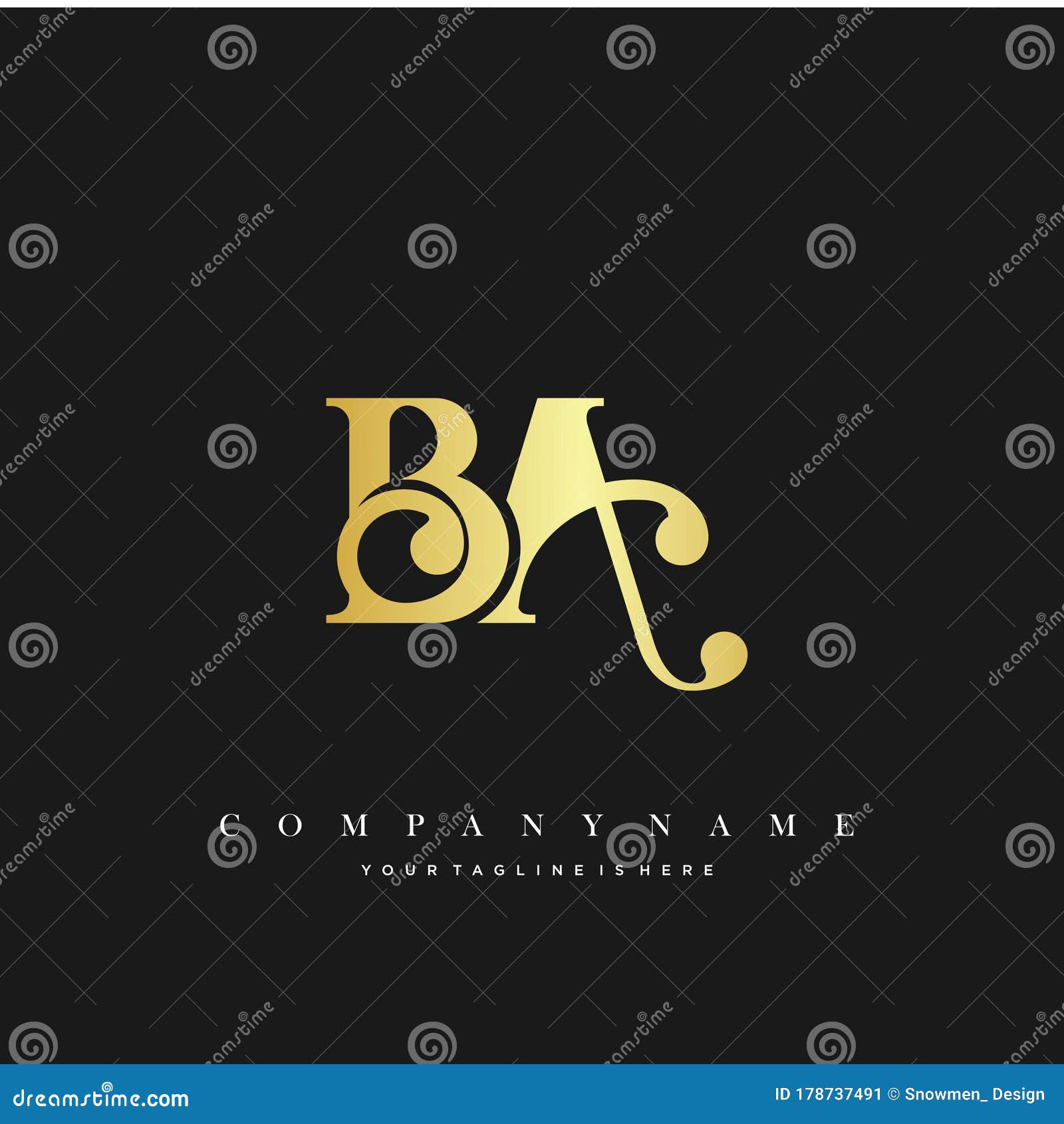 Initial Letter BA Logo Template Design Stock Vector - Illustration of ...