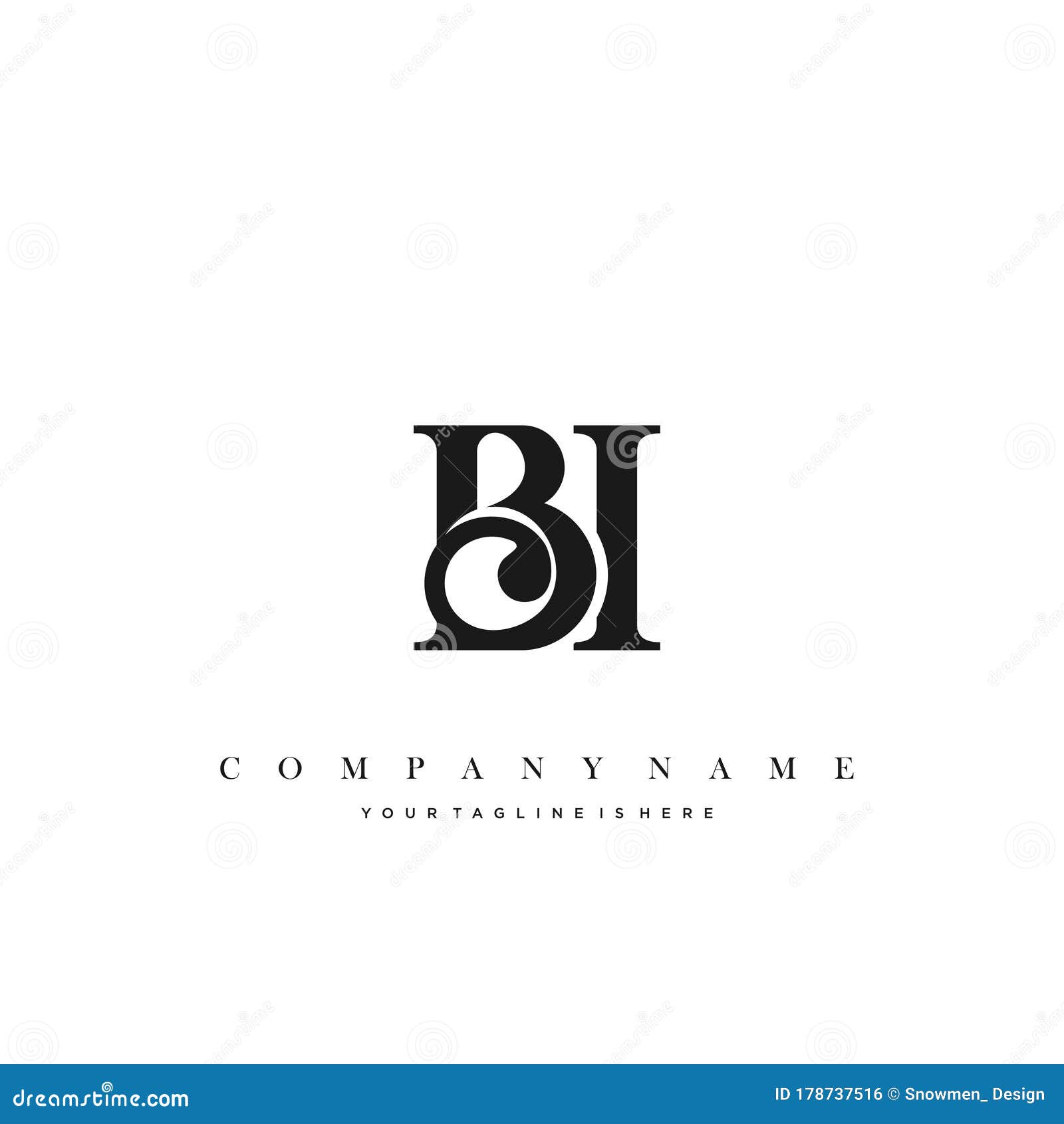 Initial Letter BI Logo Template Design Stock Vector - Illustration of ...