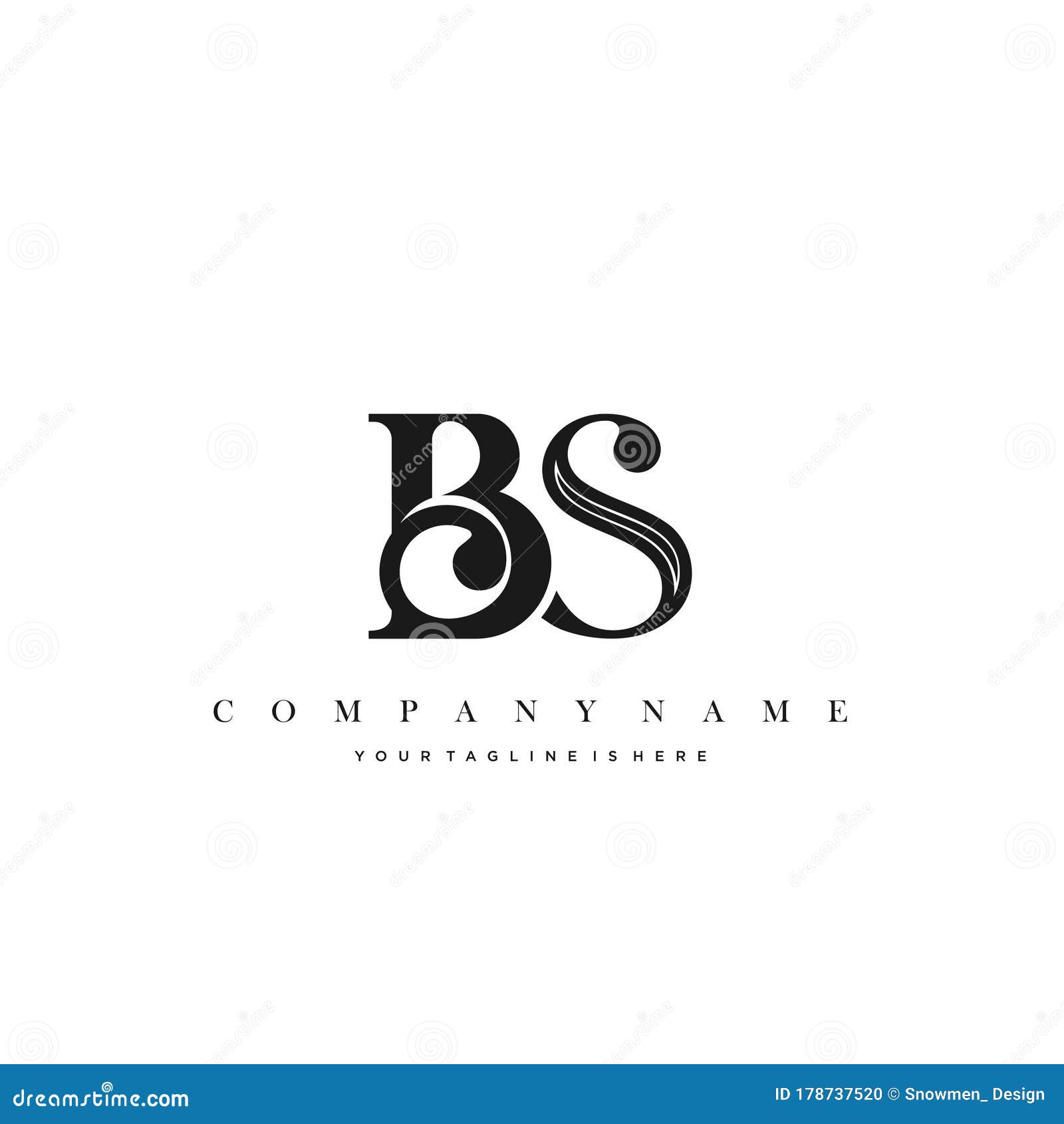 Initial Letter BS Logo Template Design Stock Vector - Illustration of ...
