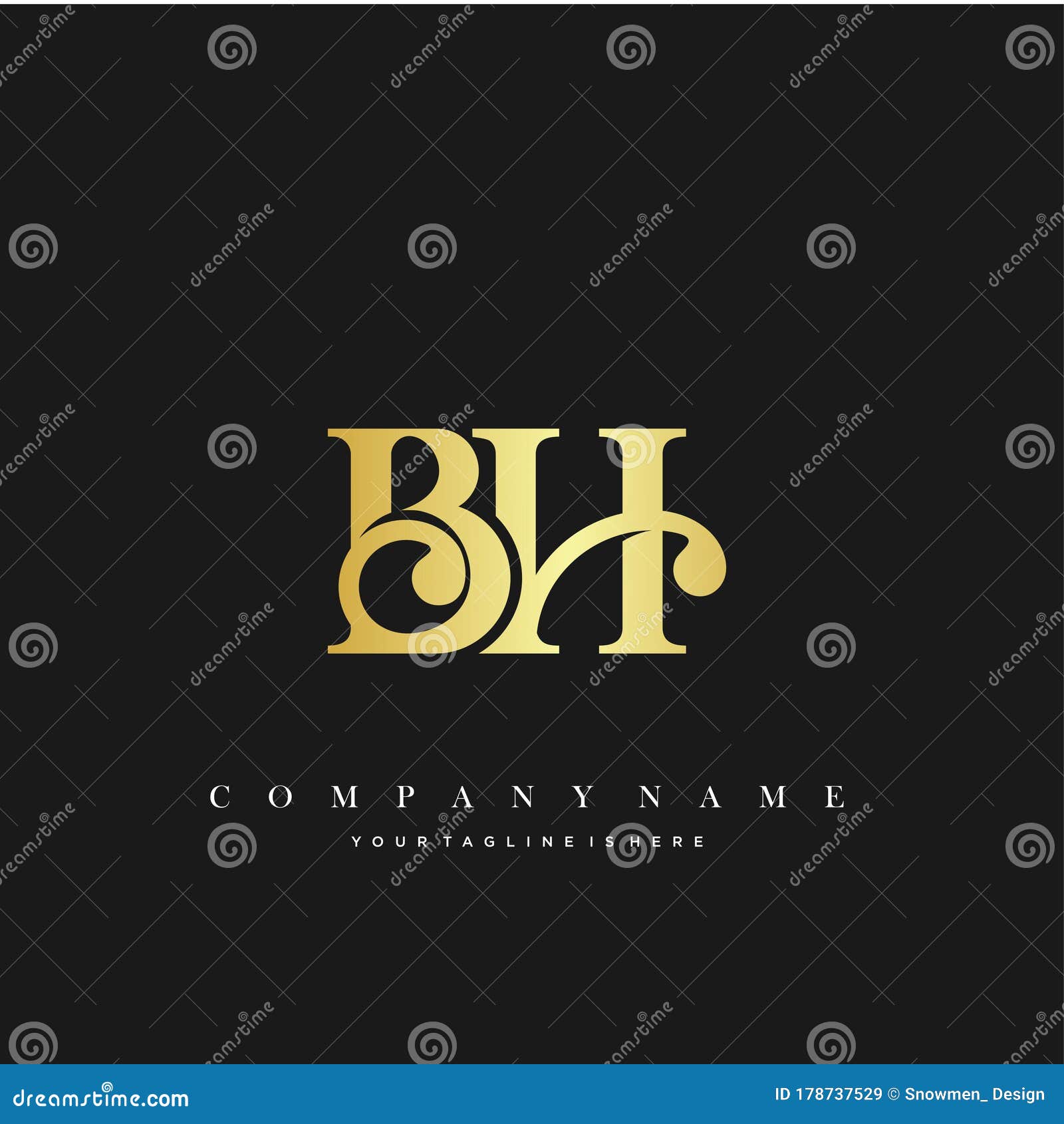 Initial Letter BH Logo Template Design Stock Vector - Illustration of ...