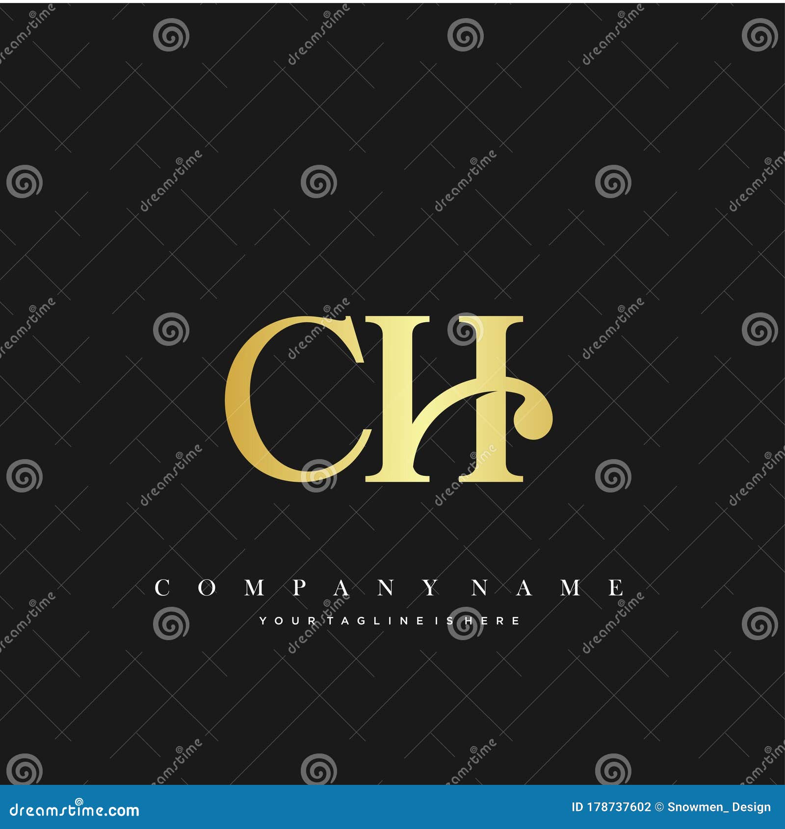 Initial Letter CH Logo Template Design Stock Vector - Illustration of ...