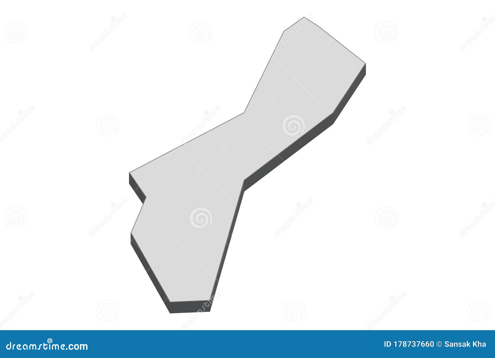 Guam Map in 3D. 3d Map with Borders of Regions. Stock Illustration ...