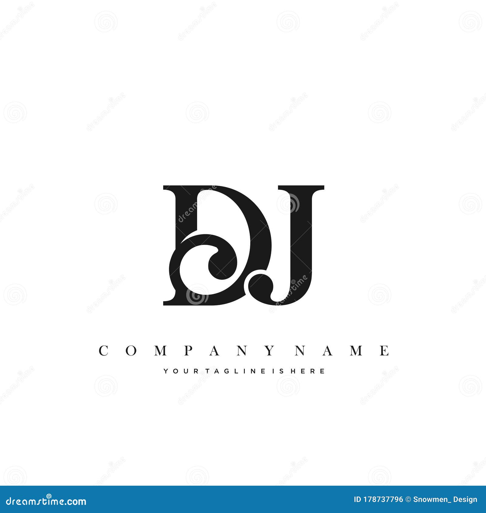 Initial Letter DJ Logo Template Design Stock Vector - Illustration of ...