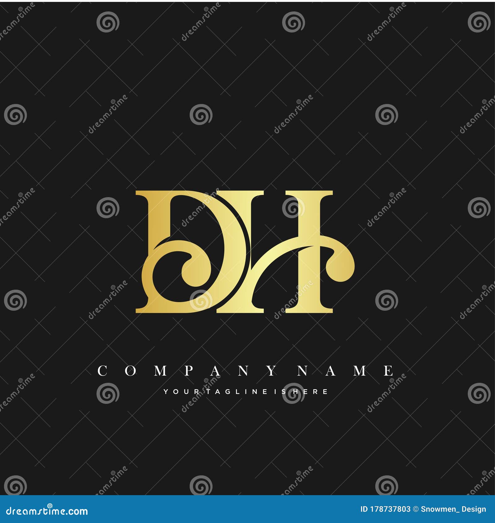 Initial Letter DH Logo Template Design Stock Vector - Illustration of ...