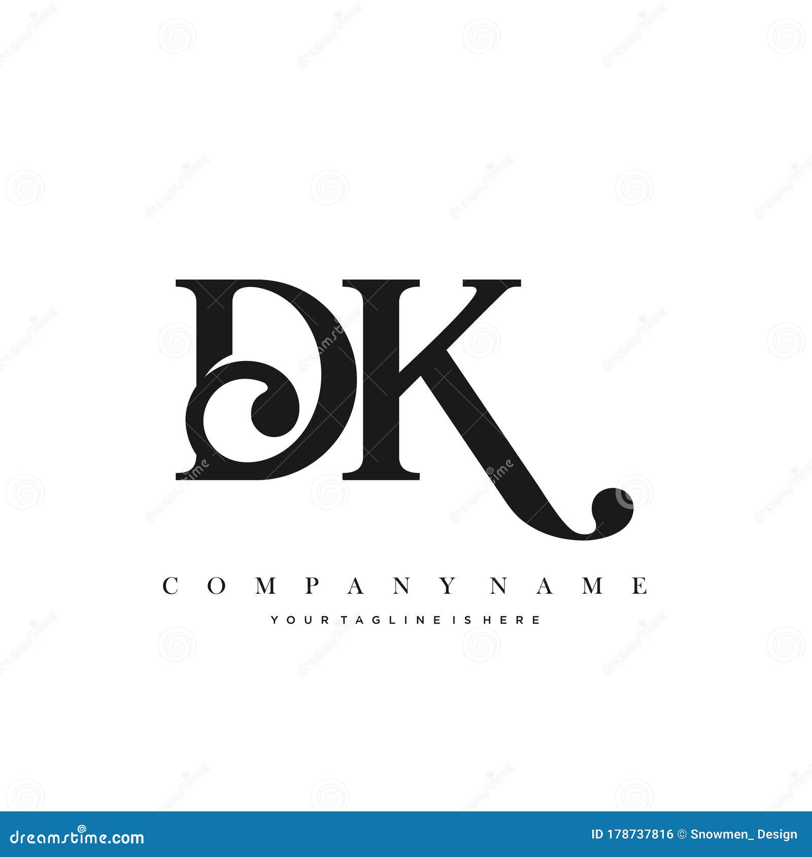 Initial Letter DK Logo Template Design Stock Vector - Illustration of ...