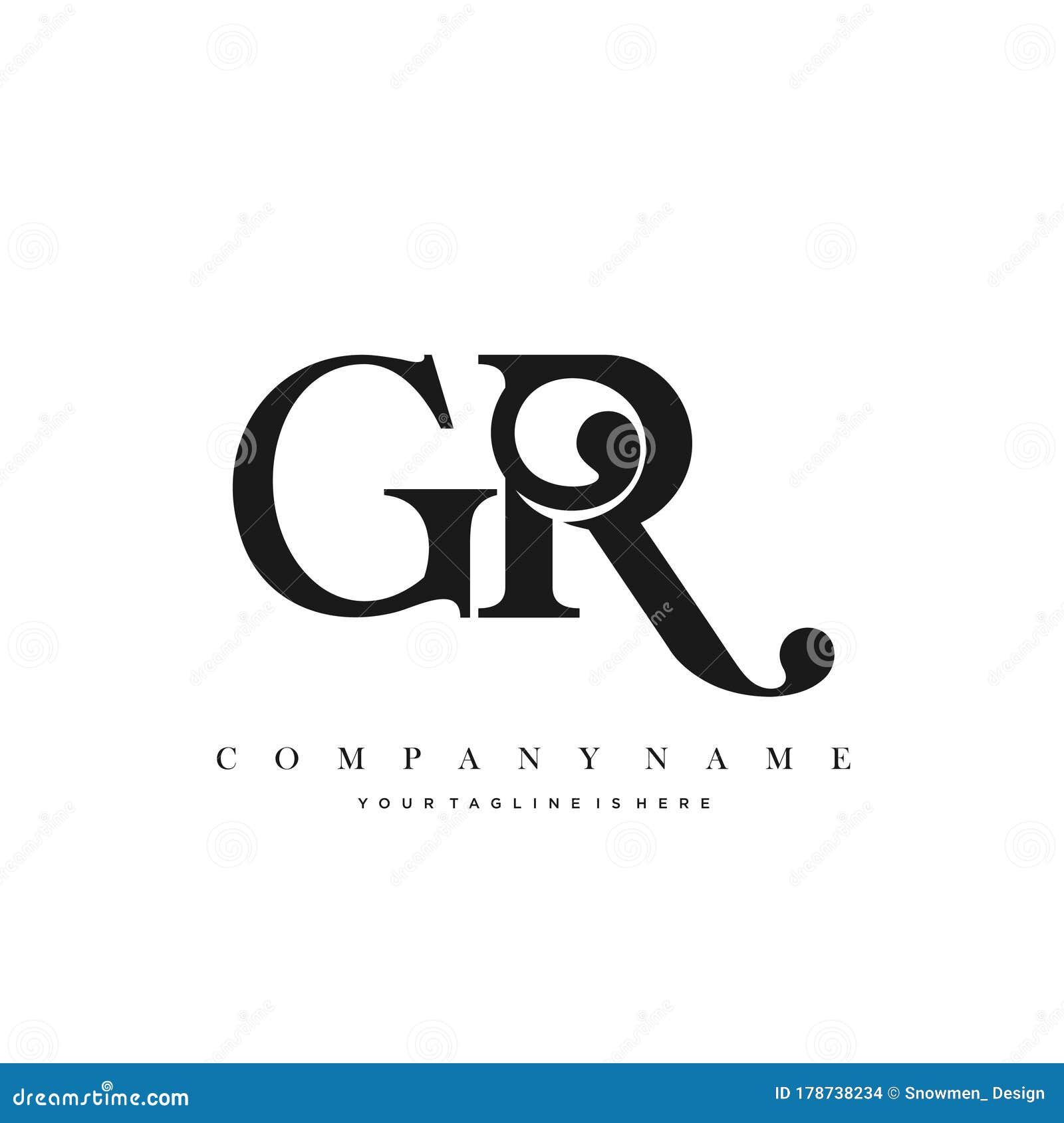 Initial Letter GR Logo Template Design Stock Vector - Illustration of ...