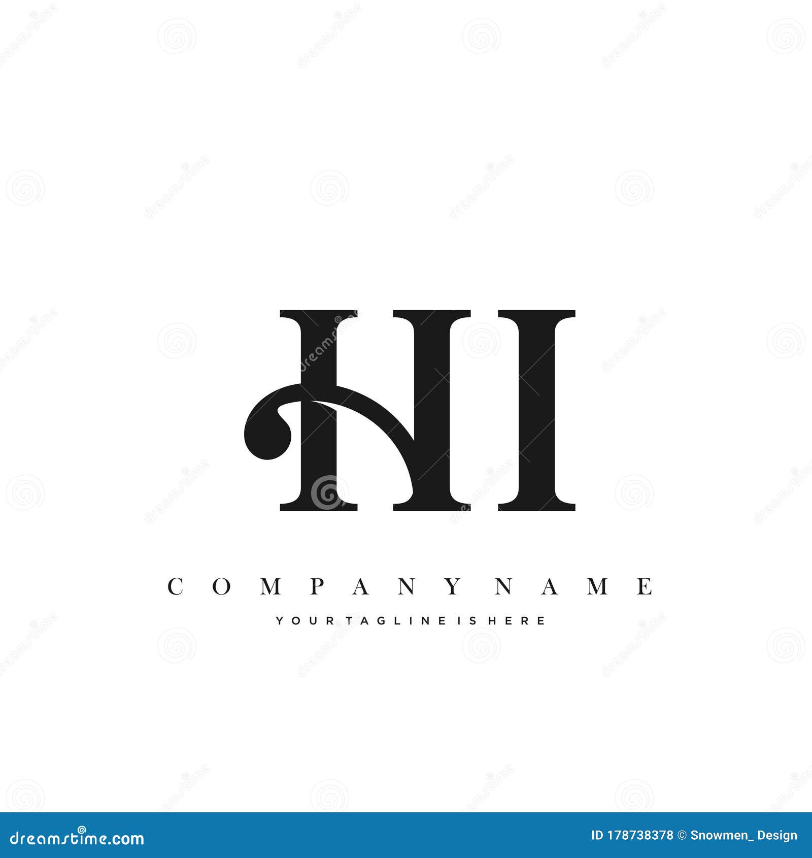 Initial Letter HI Logo Template Design Stock Vector - Illustration of ...
