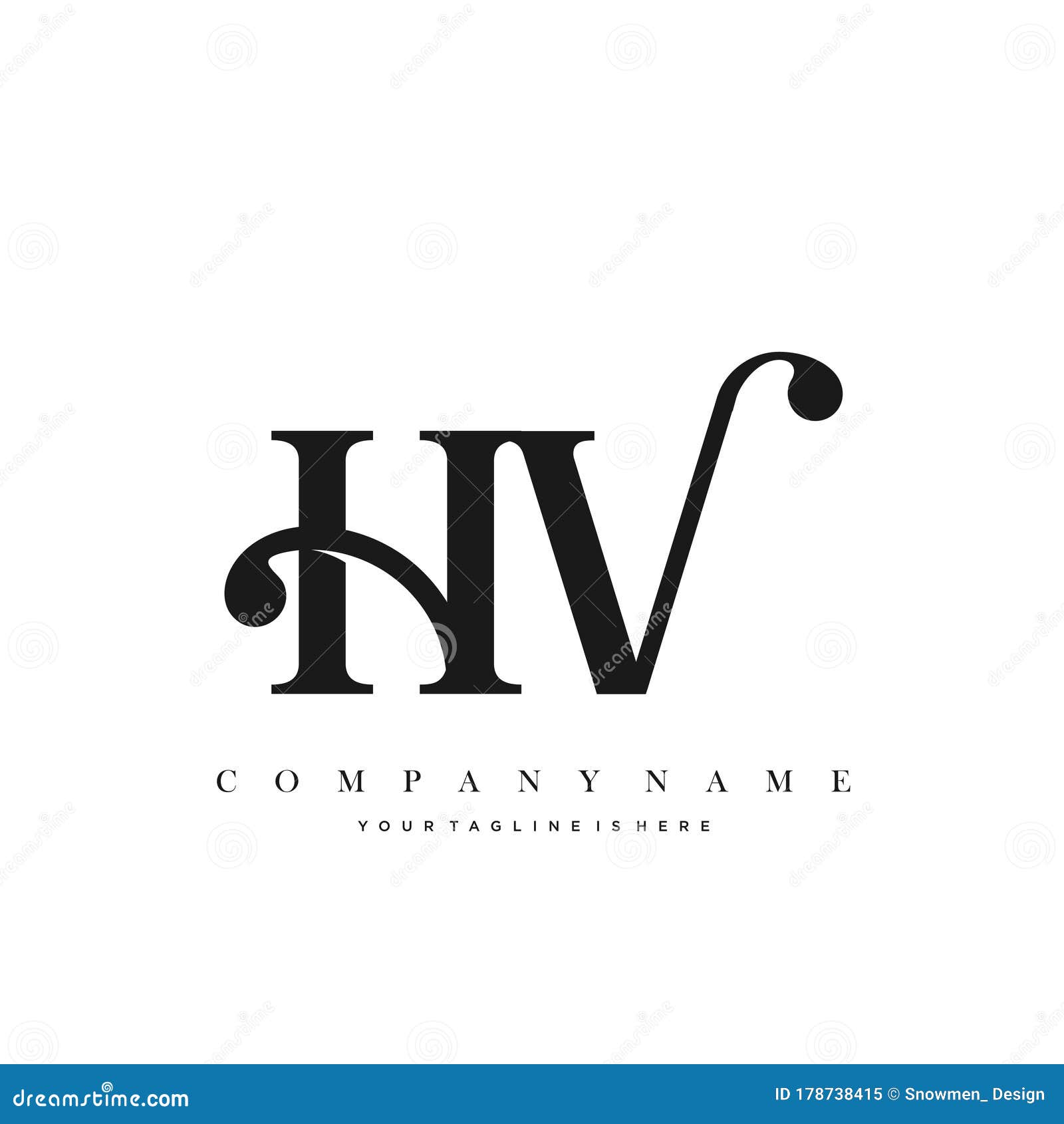 Initial Letter HV Logo Template Design Stock Vector - Illustration of ...