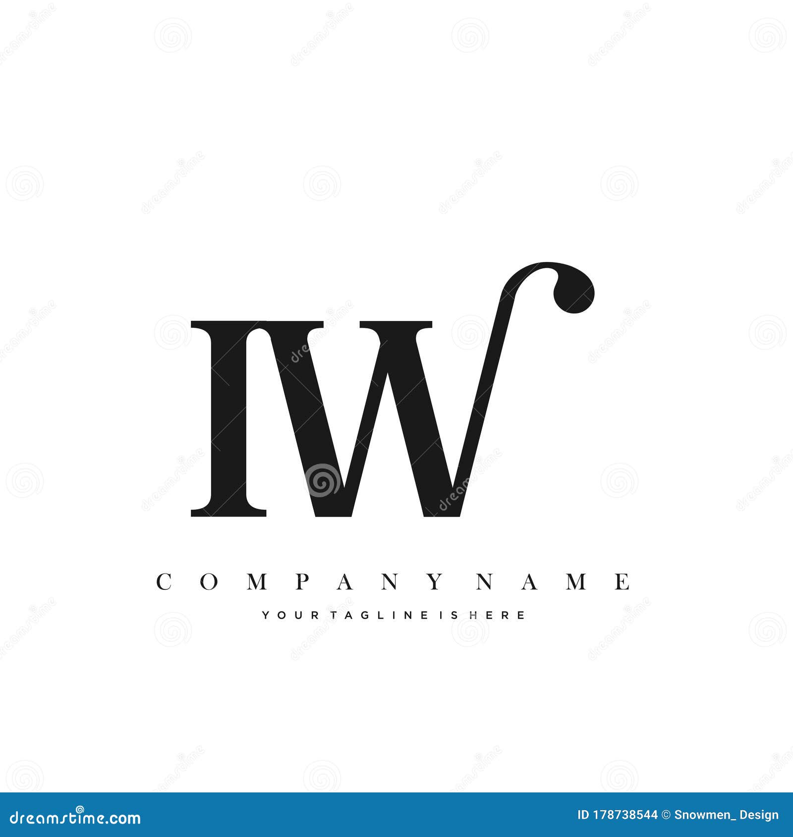 Initial Letter IW Logo Template Design Stock Vector - Illustration of ...