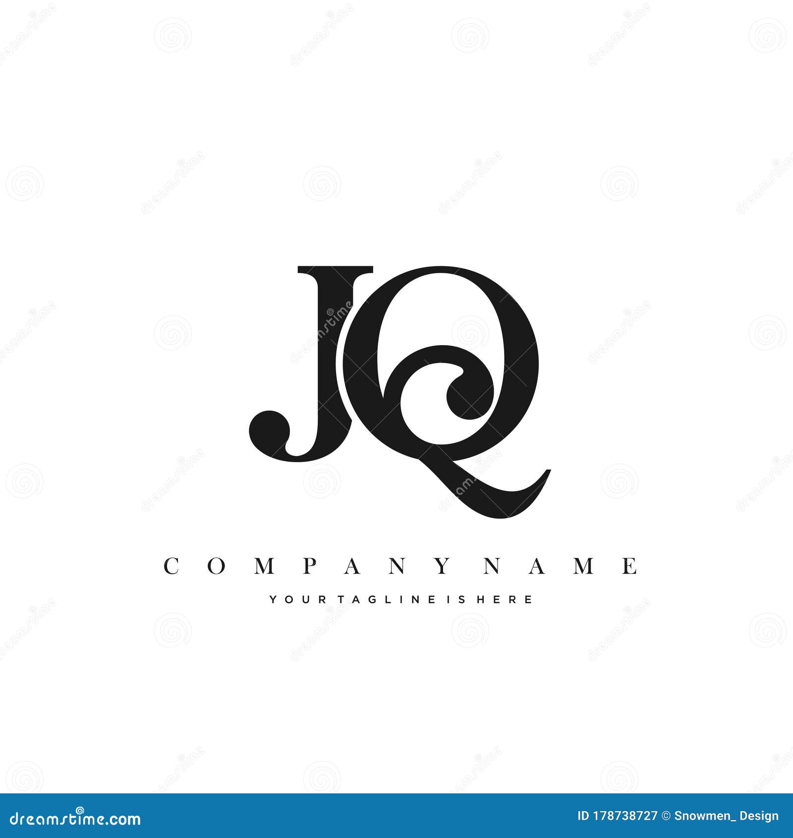 Initial Letter JQ Logo Template Design Stock Vector - Illustration of ...