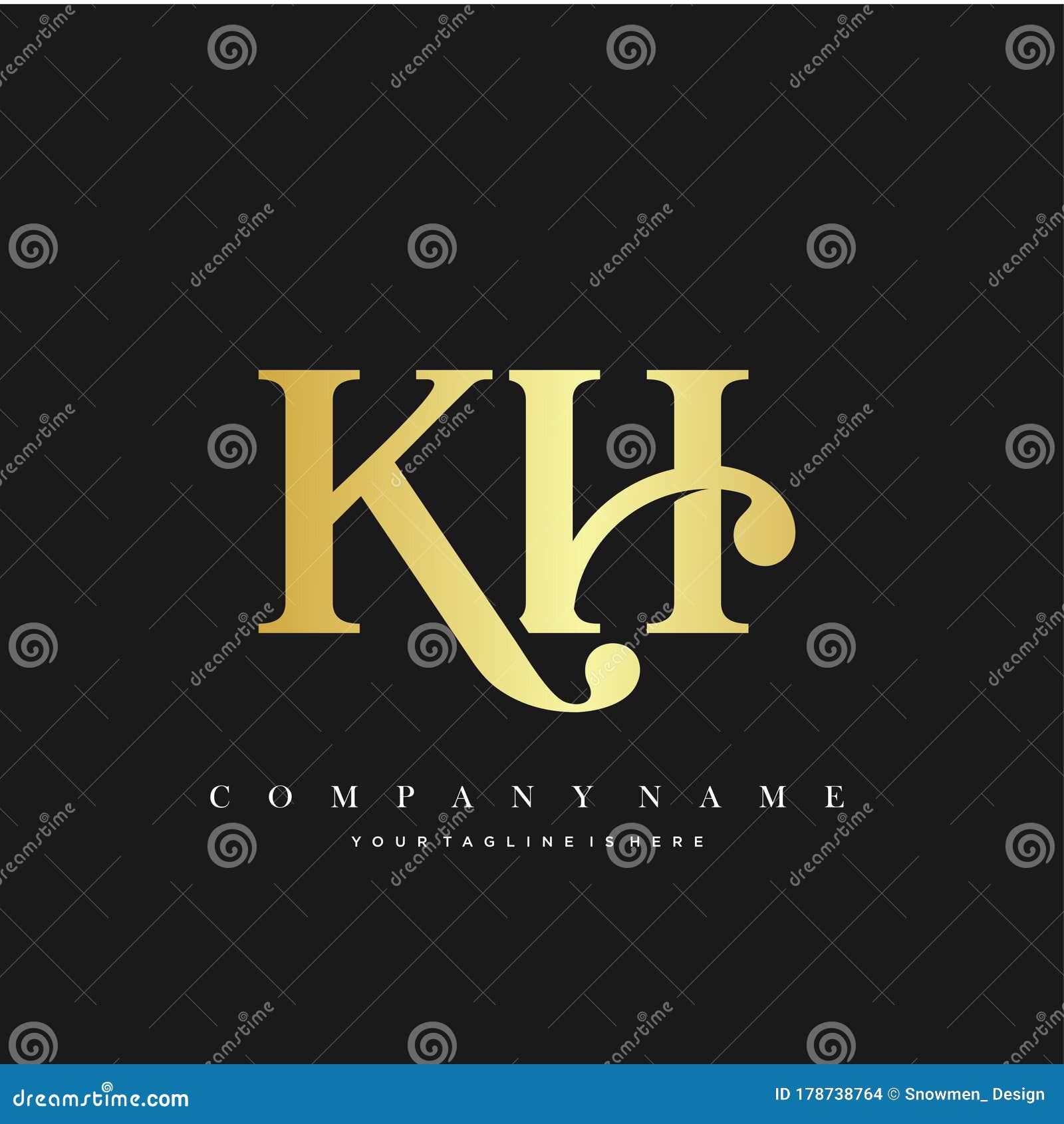 Initial Letter KH Logo Template Design Stock Vector - Illustration of ...