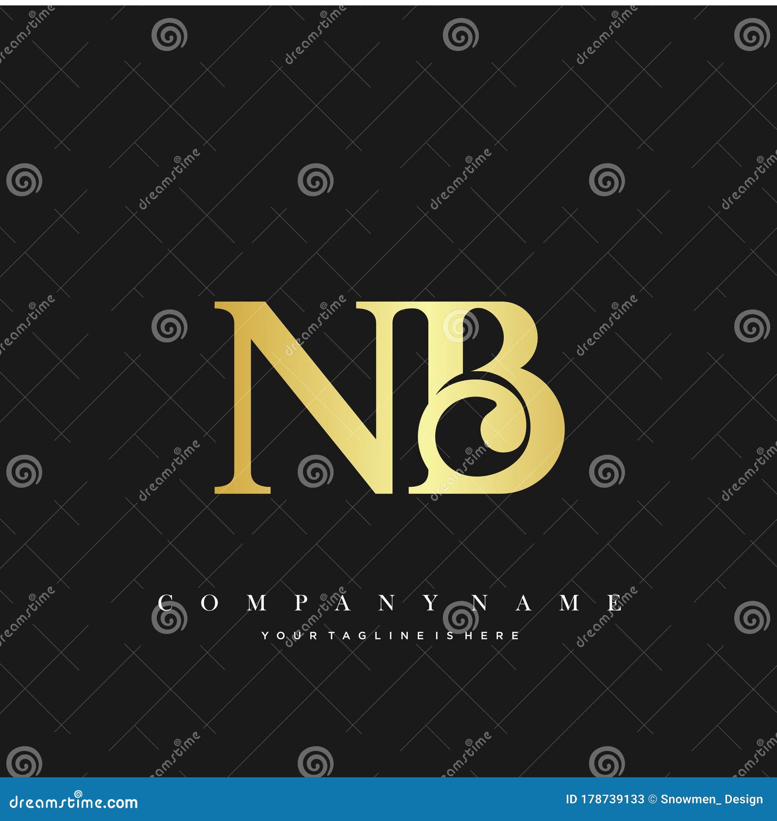 Initial Letter NB Logo Template Design Stock Vector - Illustration of ...