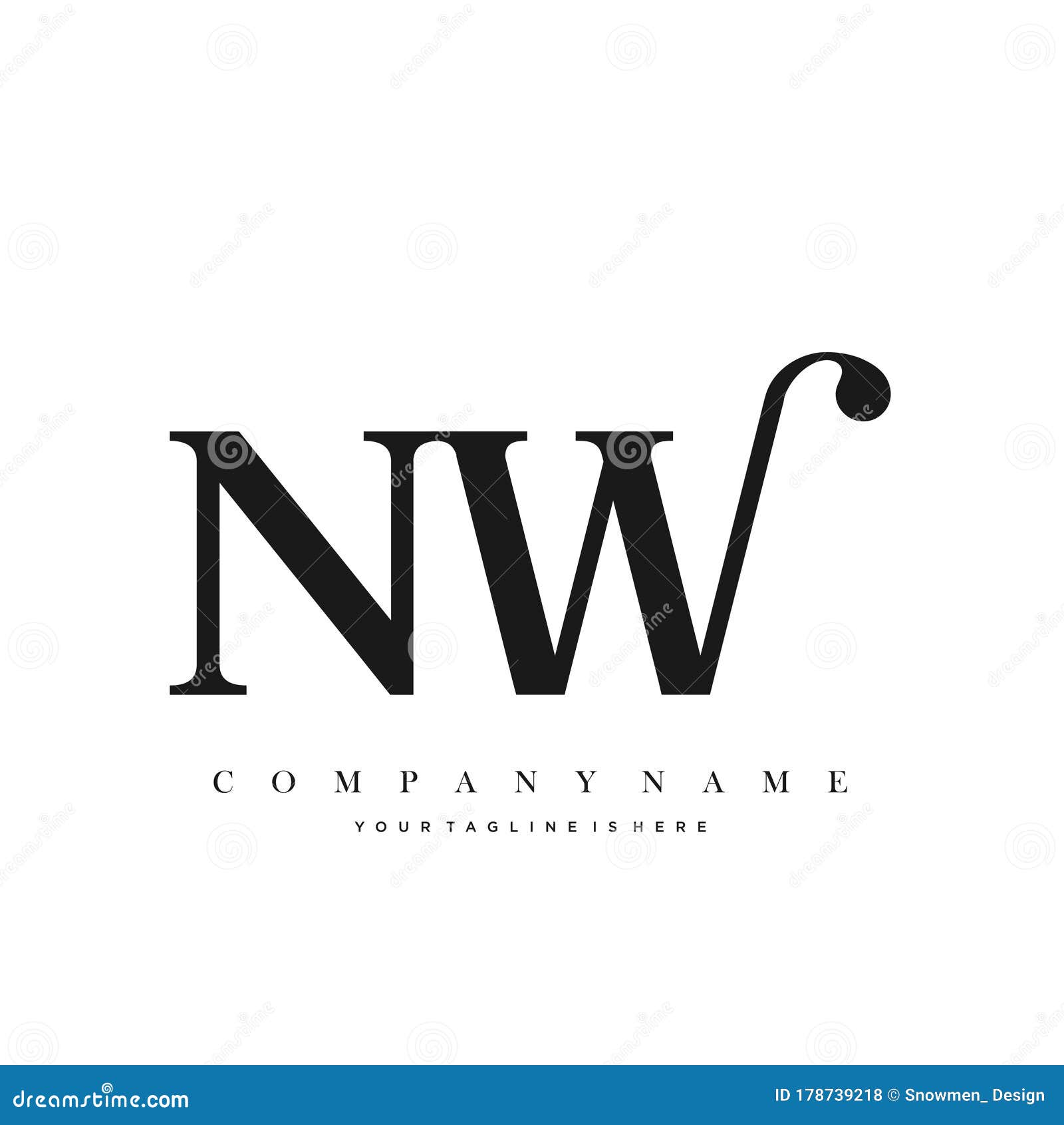 Initial Letter NW Logo Template Design Stock Vector - Illustration of ...